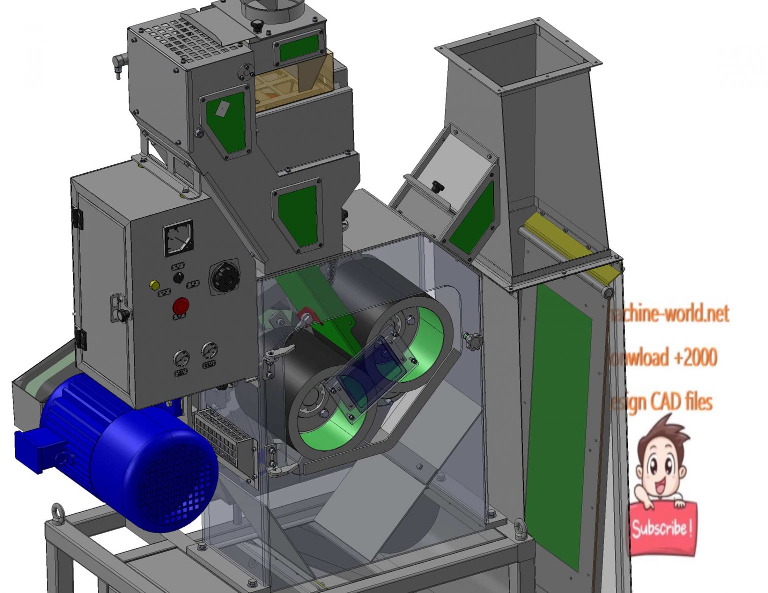 industrial 3D model Rice peeling machine - MACHINE - WORLD