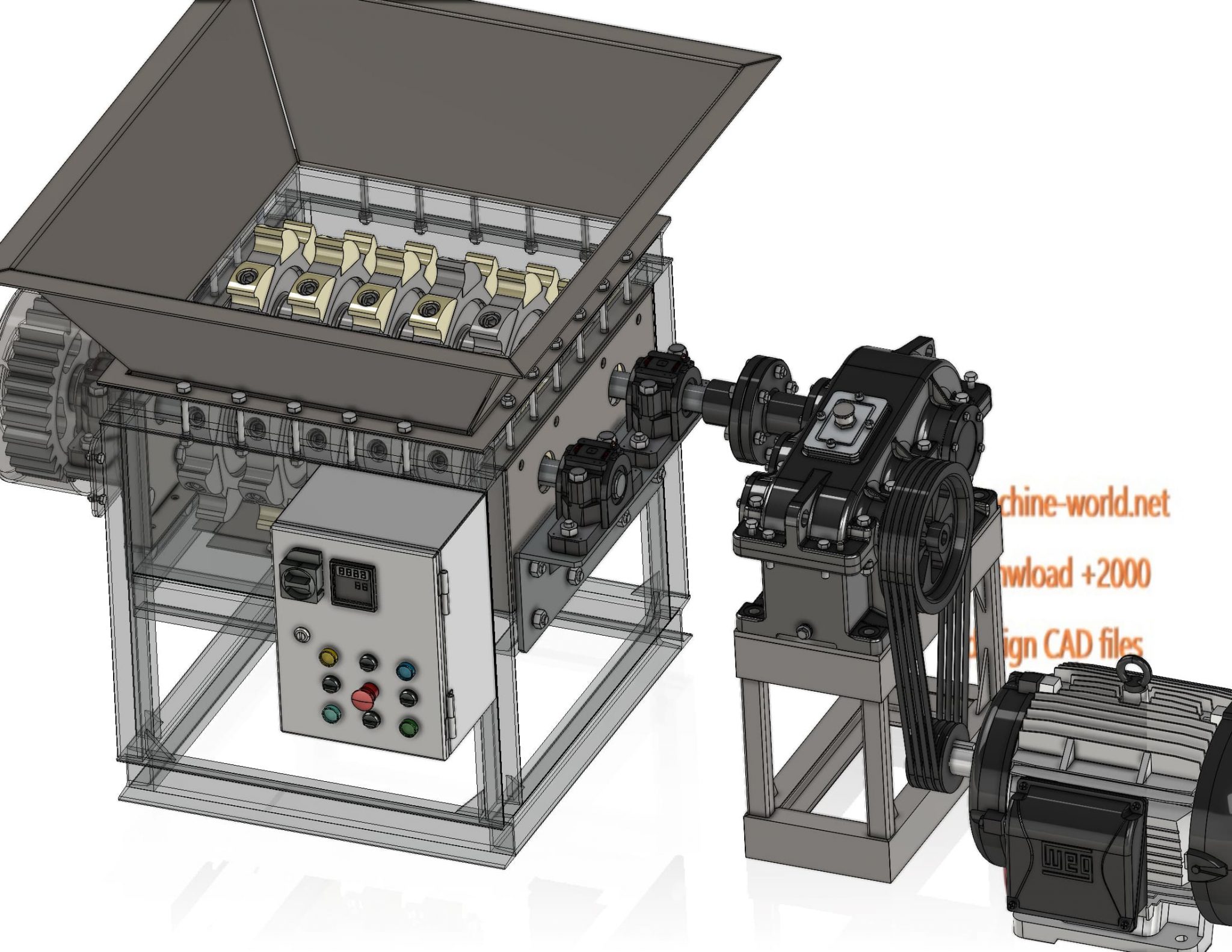 industrial 3D model wood crusher - MACHINE - WORLD