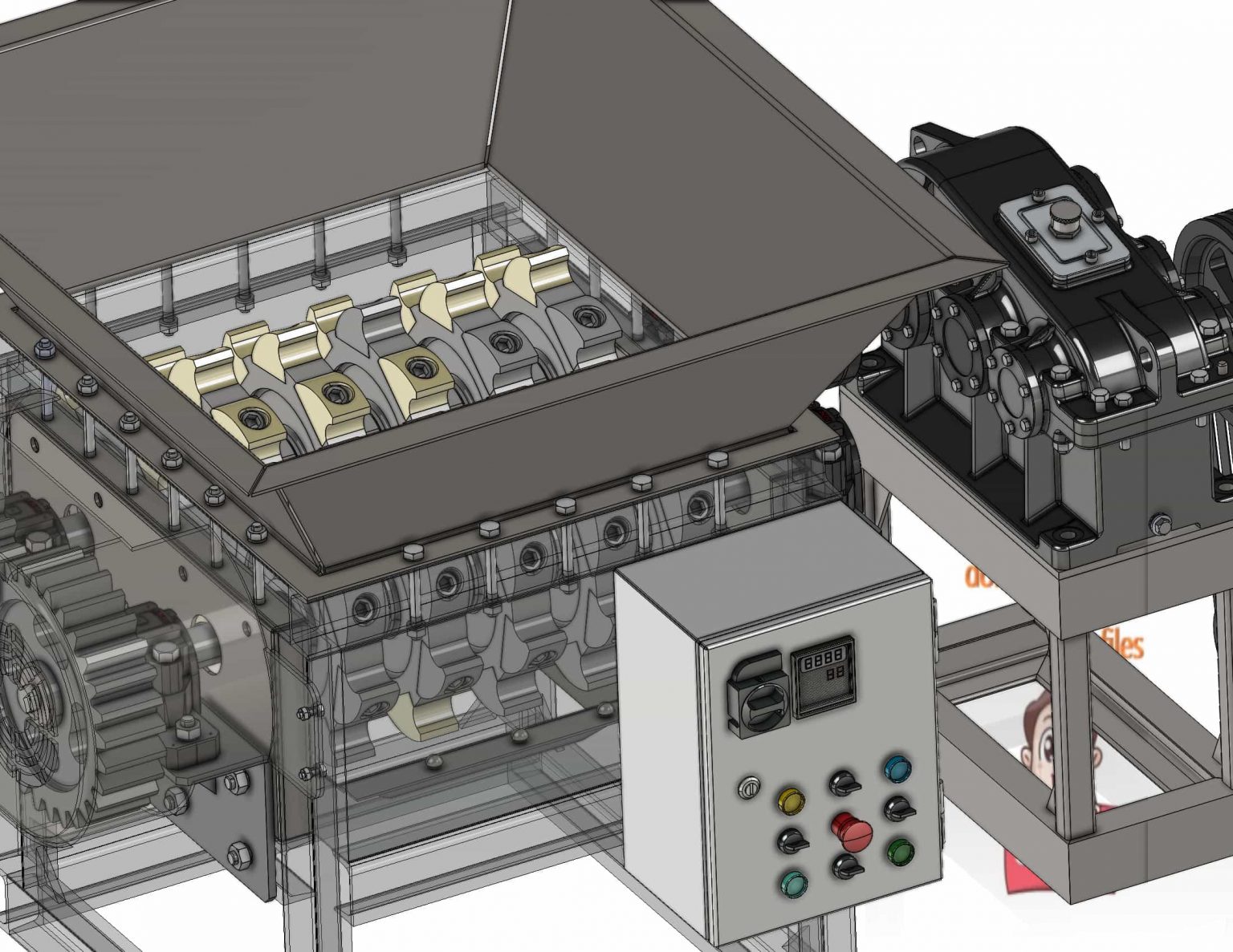 industrial 3D model wood crusher - MACHINE - WORLD