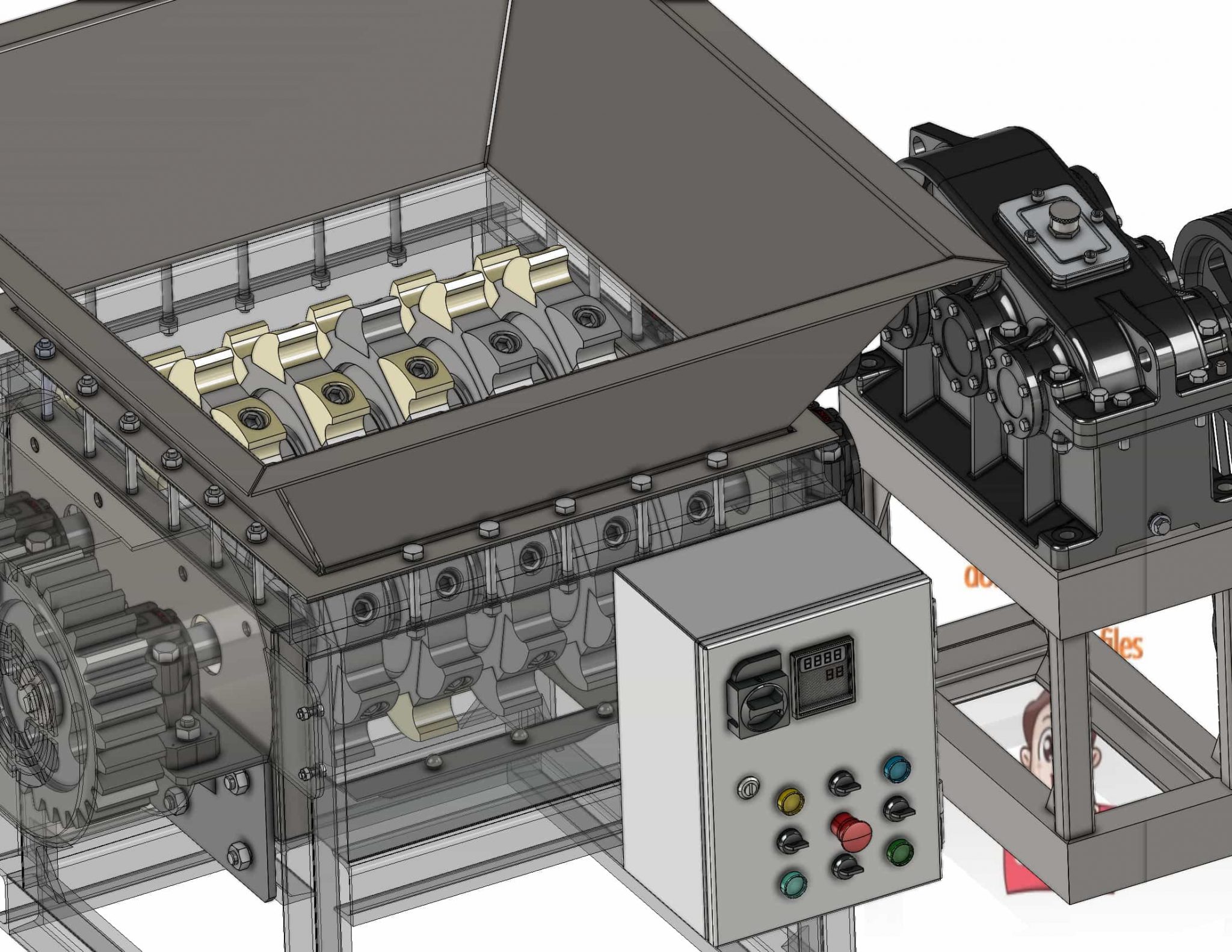 industrial 3D model wood crusher - MACHINE - WORLD