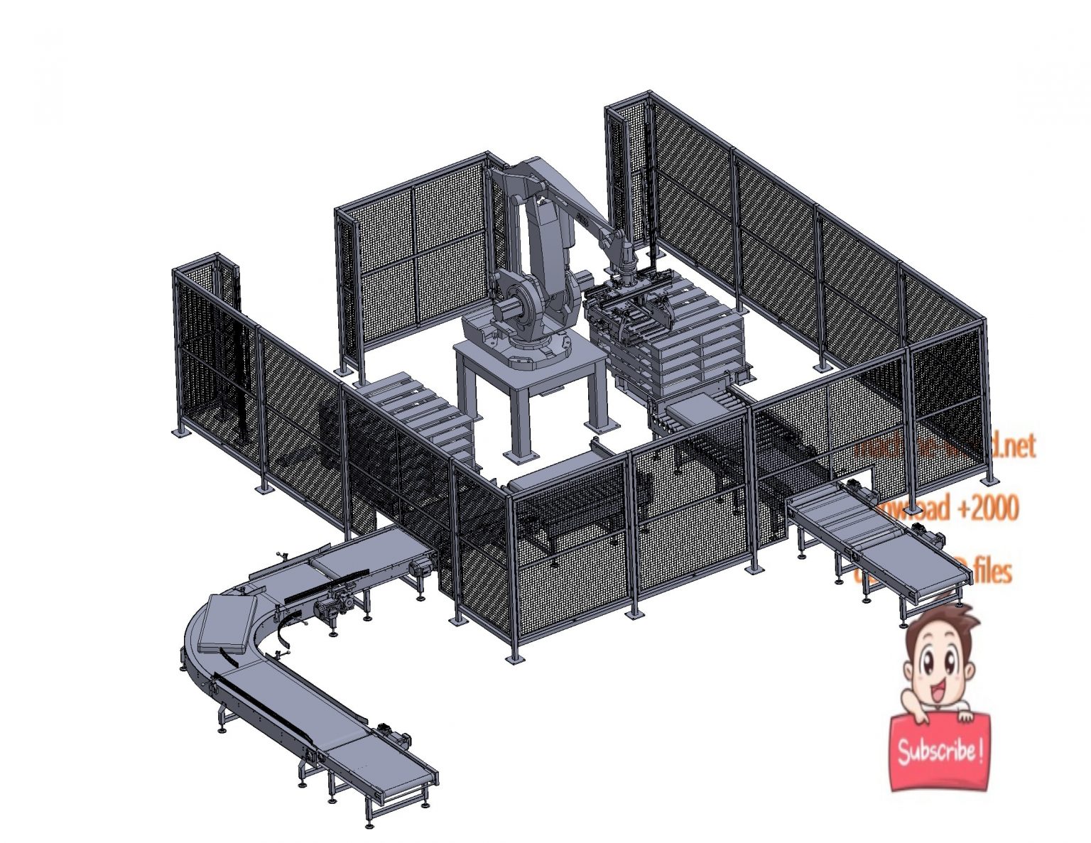 Industrial 3D model Cargo loading line - MACHINE - WORLD