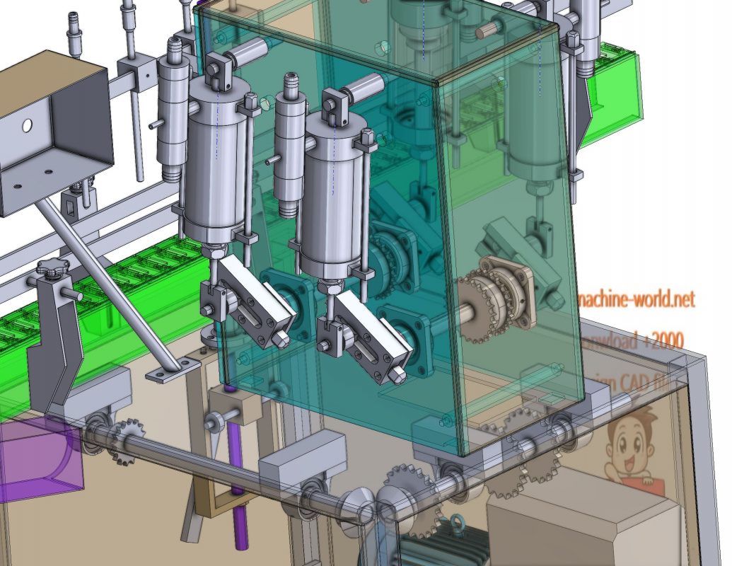 industrial 3D model 4 head filling machine - MACHINE - WORLD