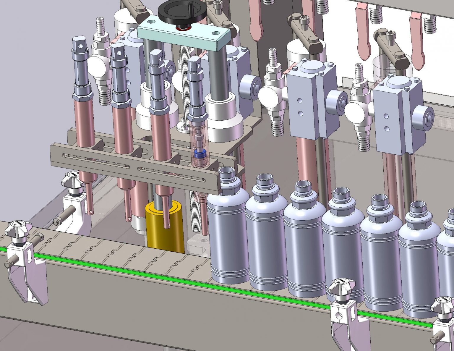 industrial 3D model 4 head filling machine v2 - MACHINE - WORLD