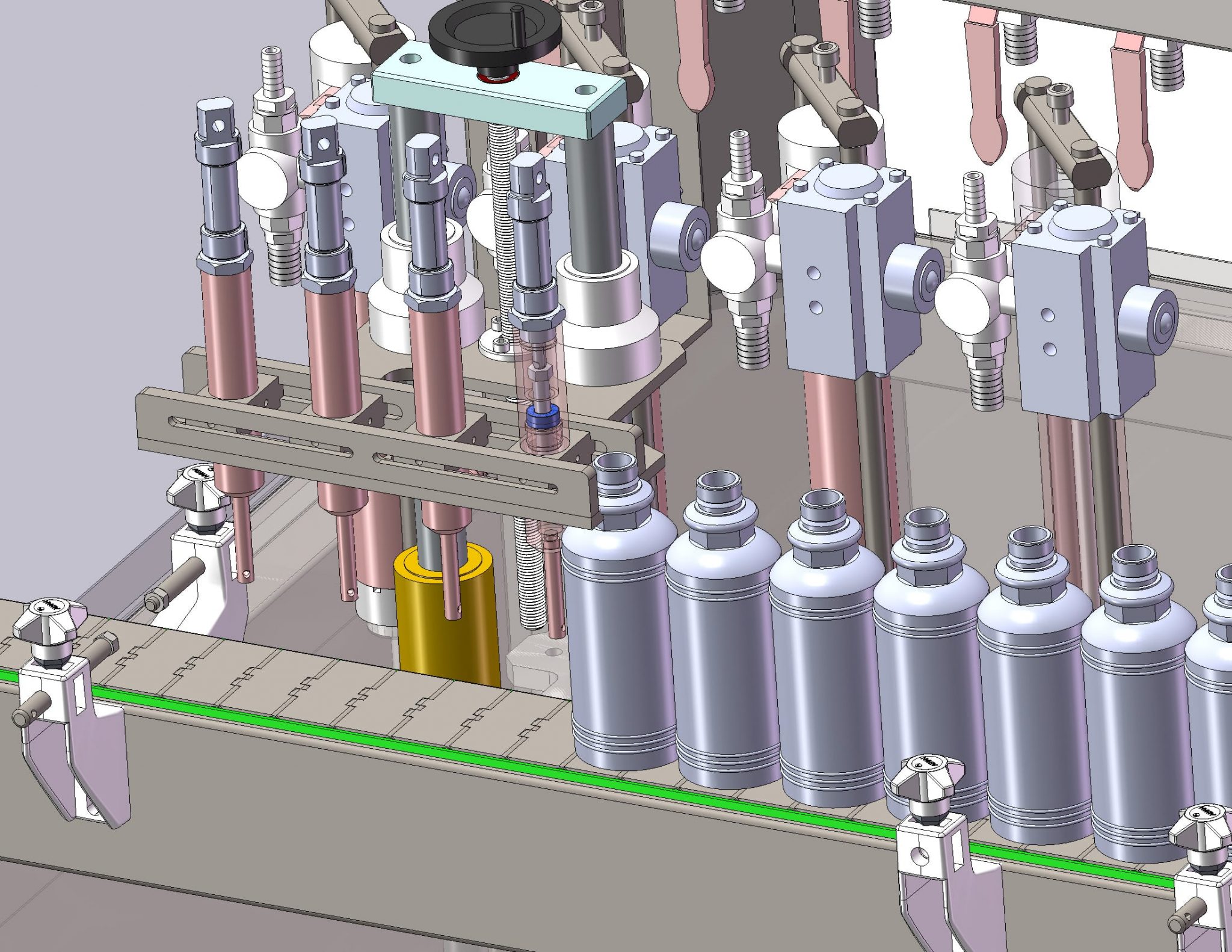 industrial 3D model 4 head filling machine v2 - MACHINE - WORLD