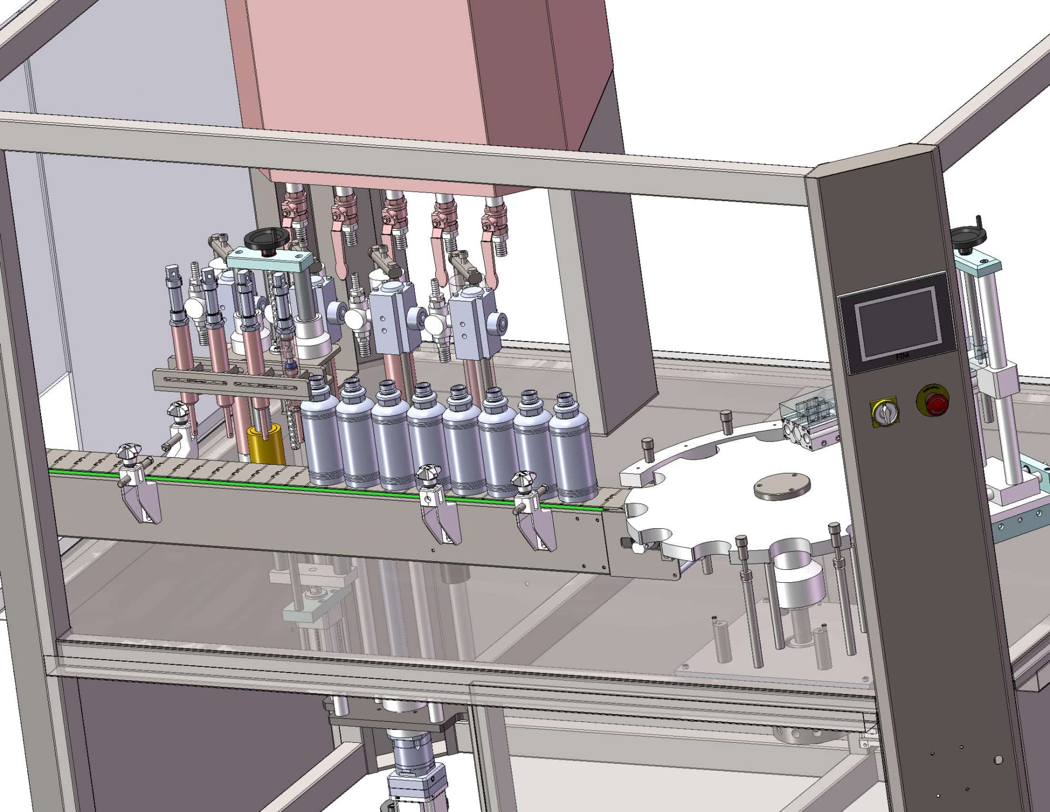 industrial 3D model 4 head filling machine v2 - MACHINE - WORLD
