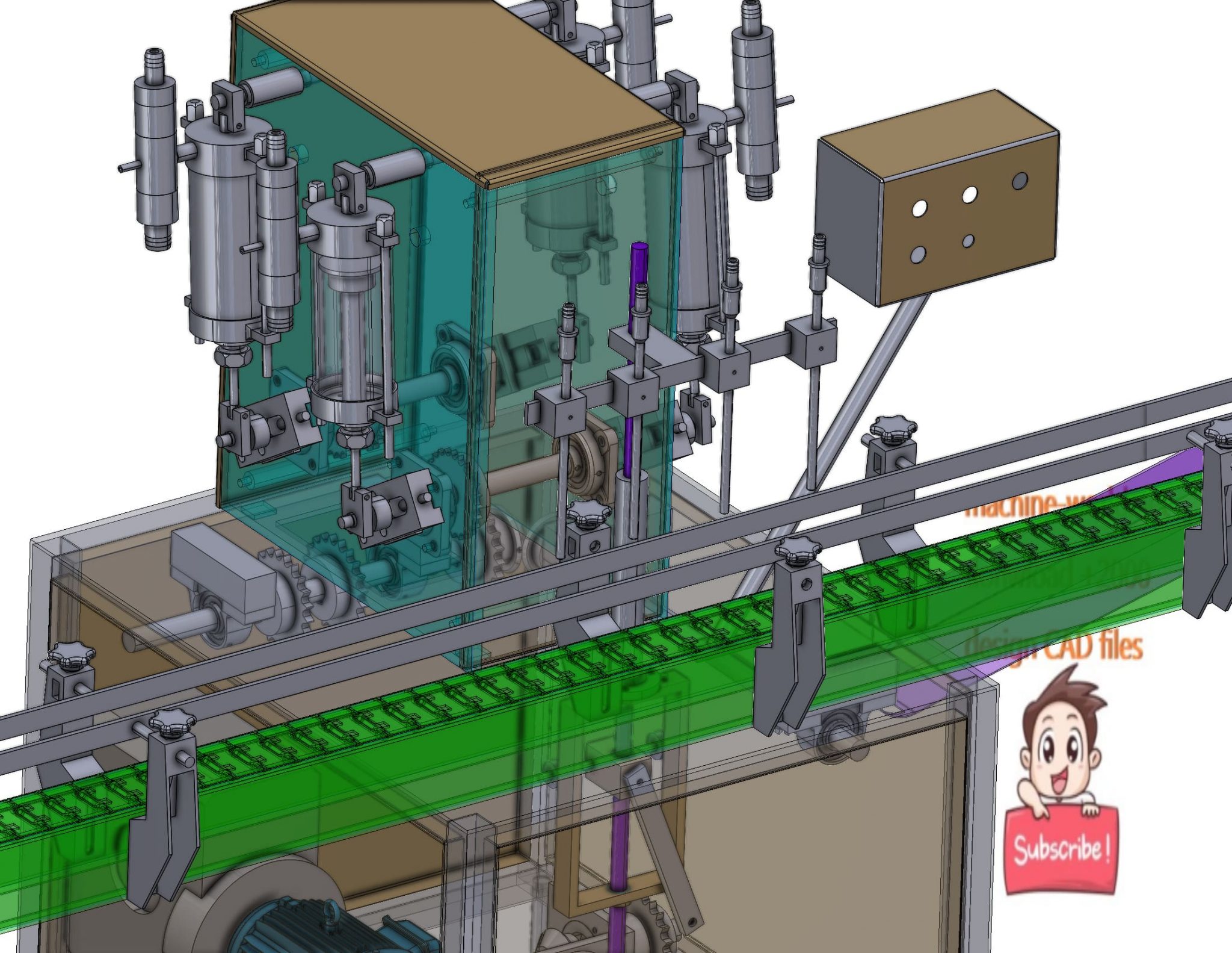 industrial 3D model 4 head filling machine - MACHINE - WORLD
