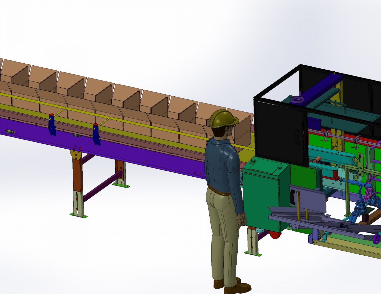 industrial 3D model Bottle carton packing line - MACHINE - WORLD