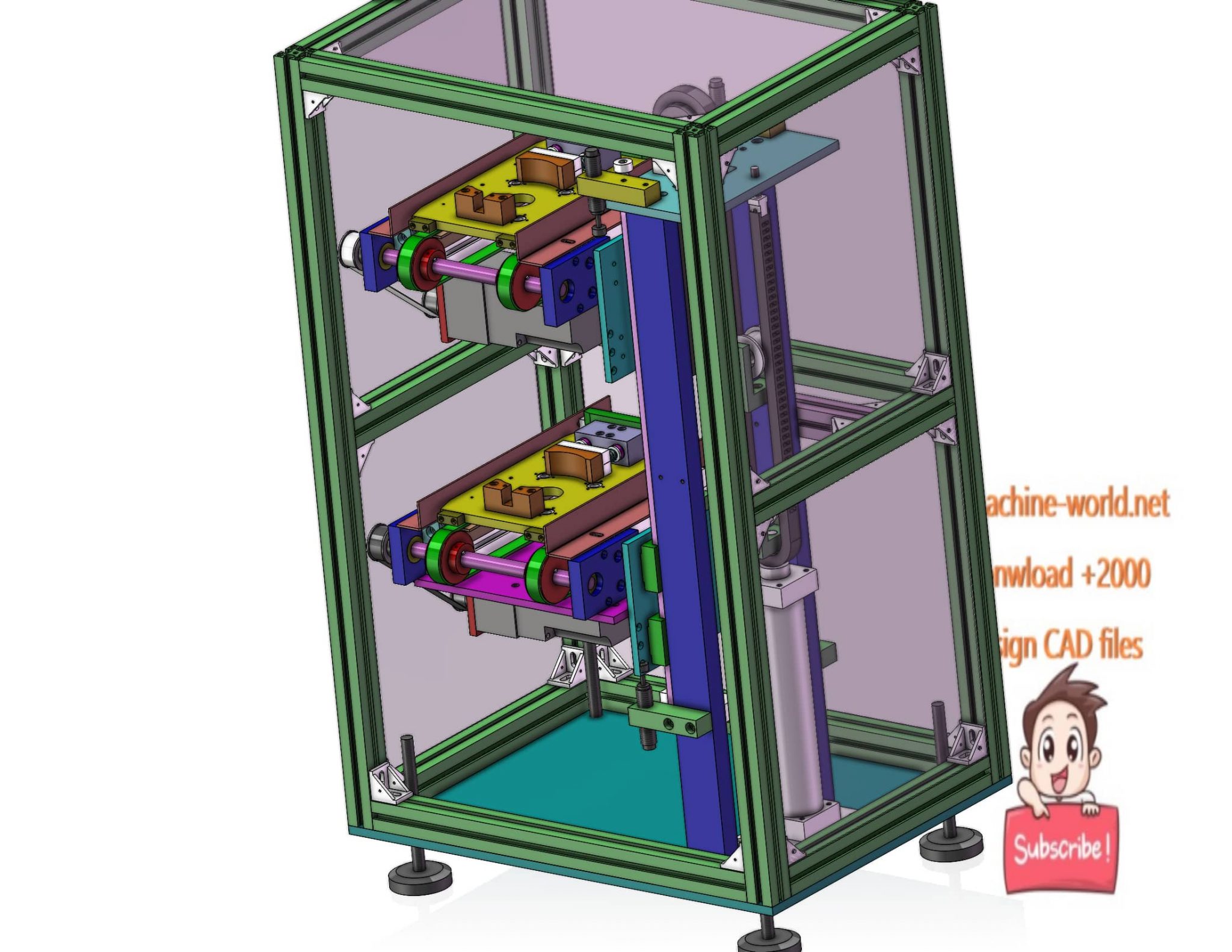 industrial 3D model Double layer conveyor - MACHINE - WORLD