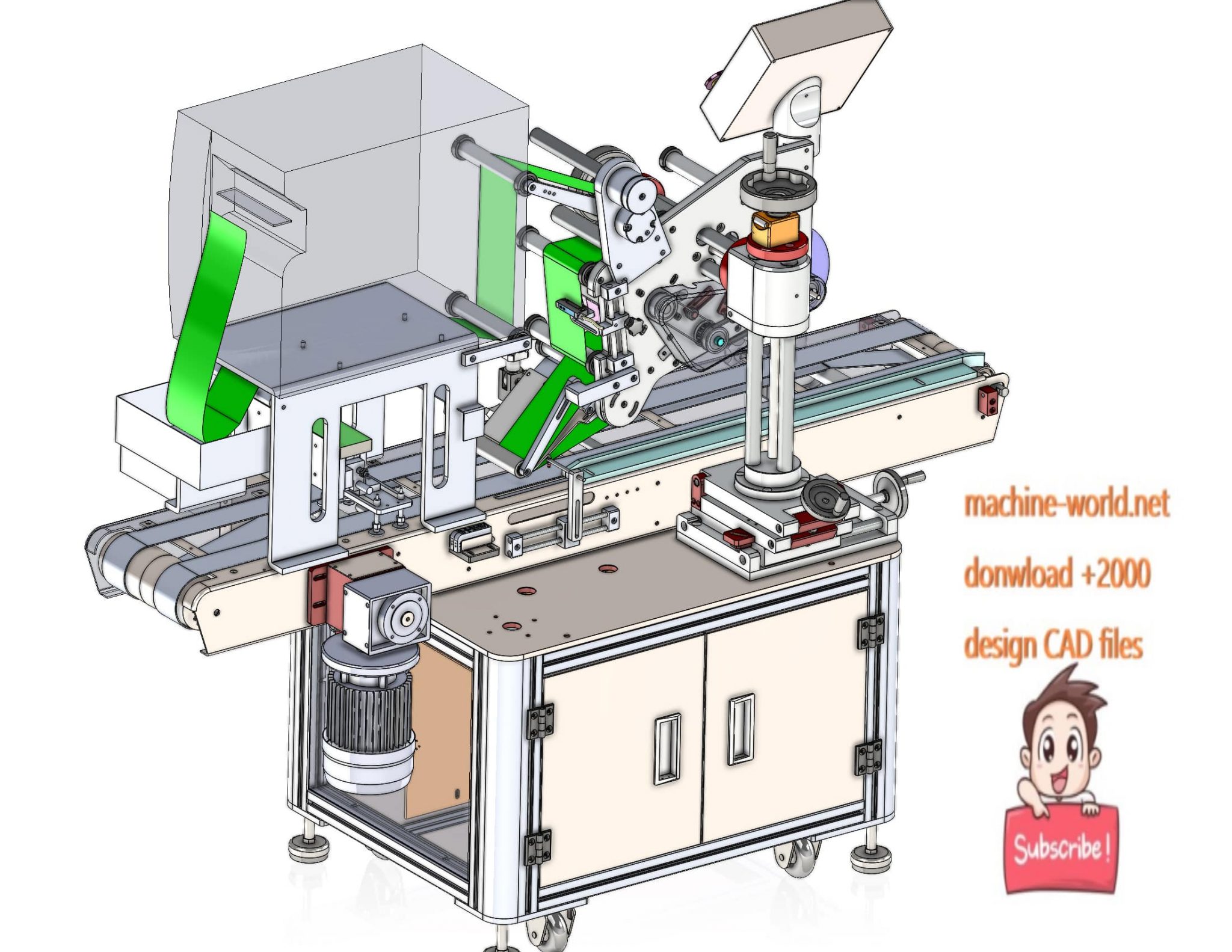 industrial 3D model Full labeling machine - MACHINE - WORLD