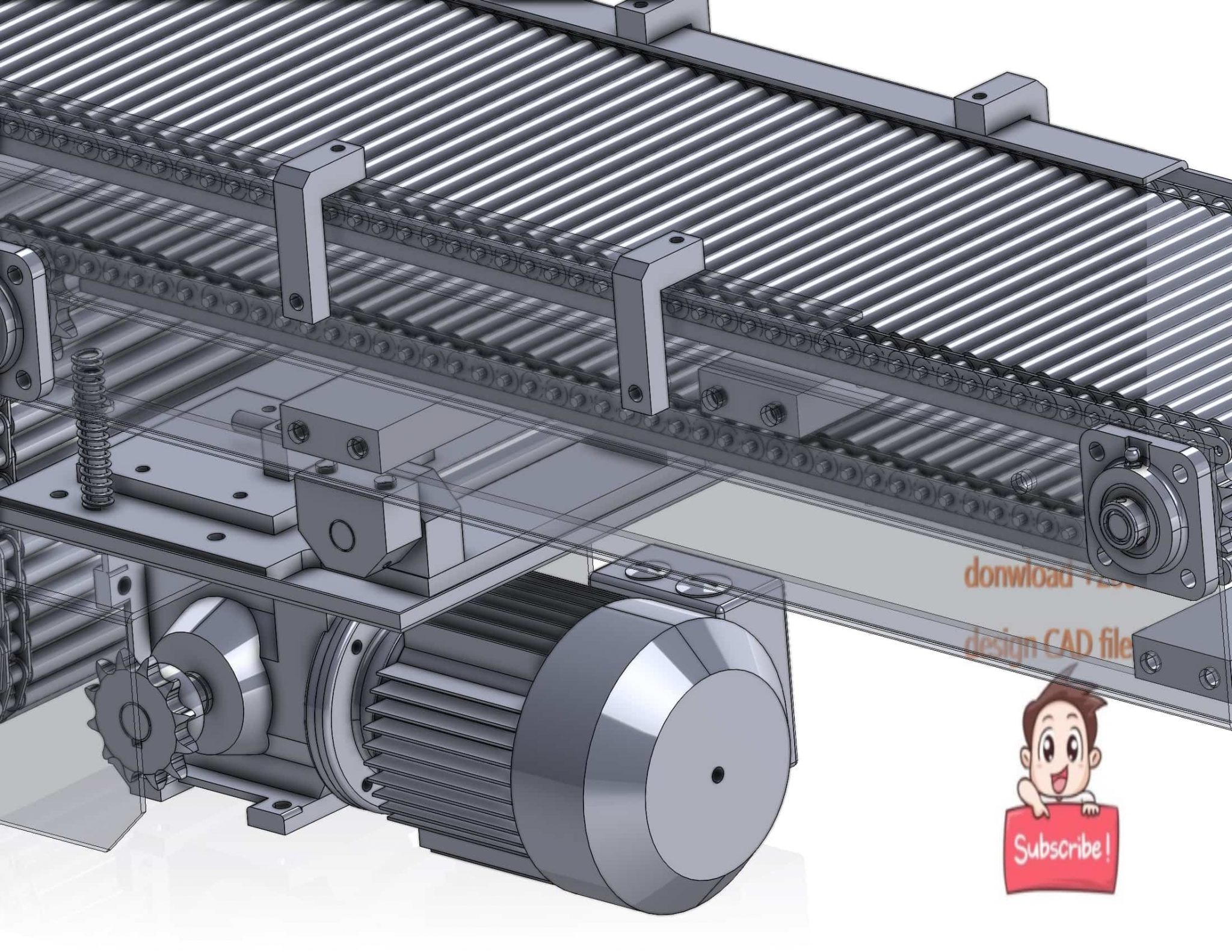 industrial 3D model Roller conveyor - MACHINE - WORLD
