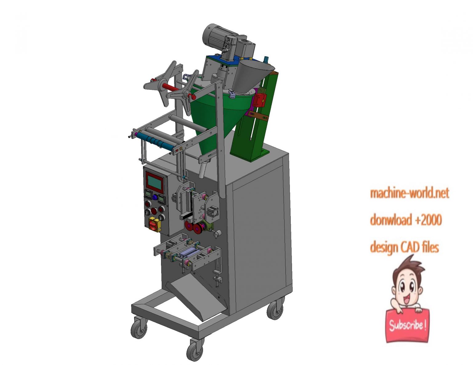 industrial 3D model Screw packaging machine - MACHINE - WORLD