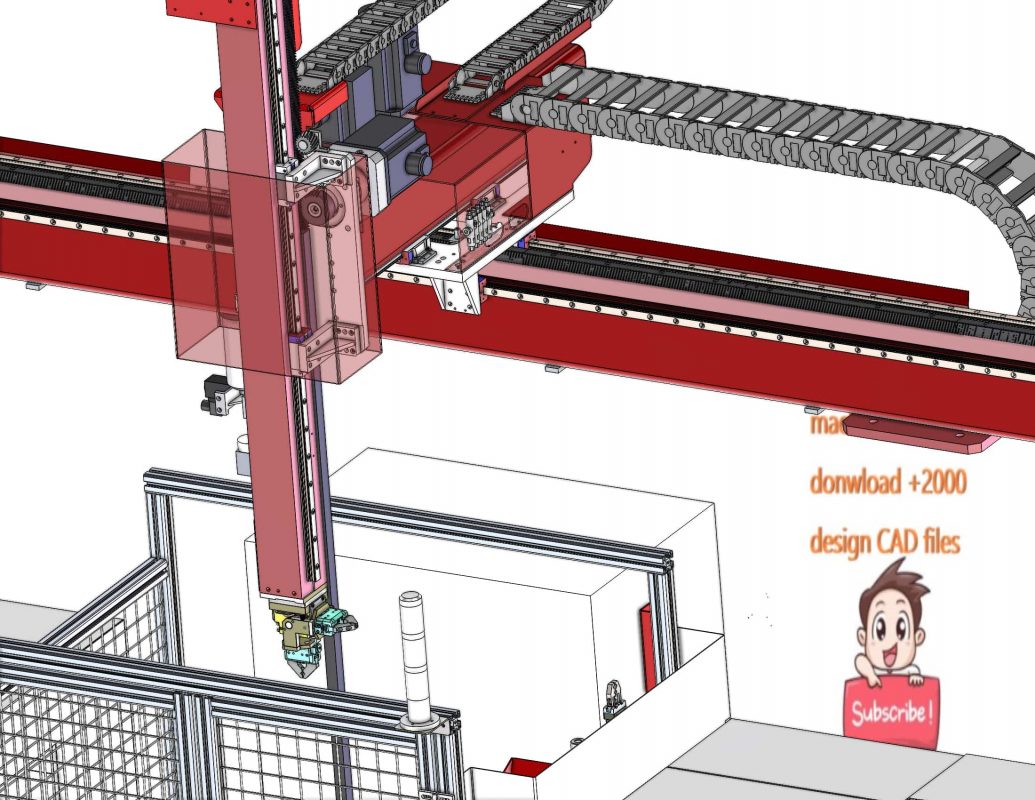 industrial 3D model CNC loading unloading machine - MACHINE - WORLD