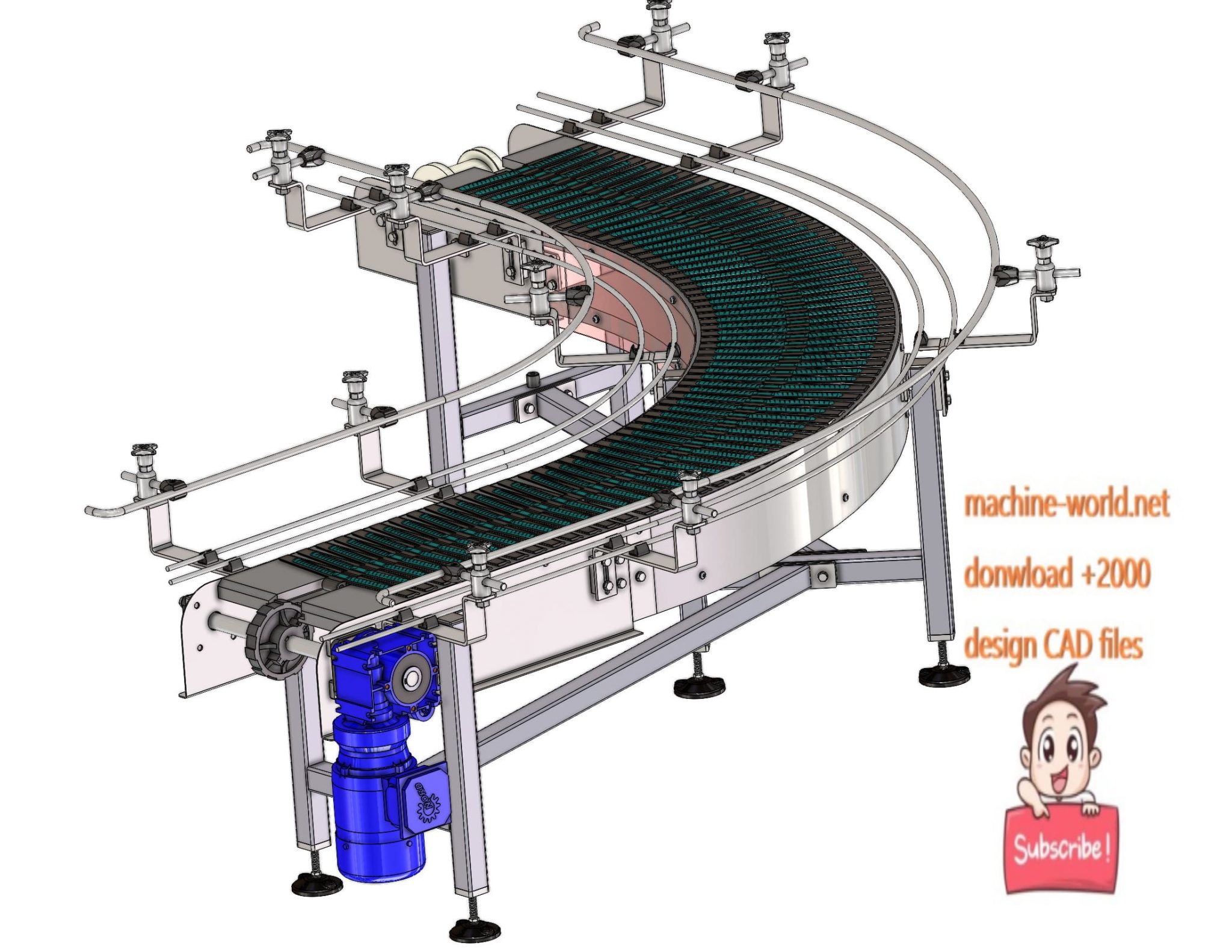 industrial 3D model Chain conveyor - MACHINE - WORLD