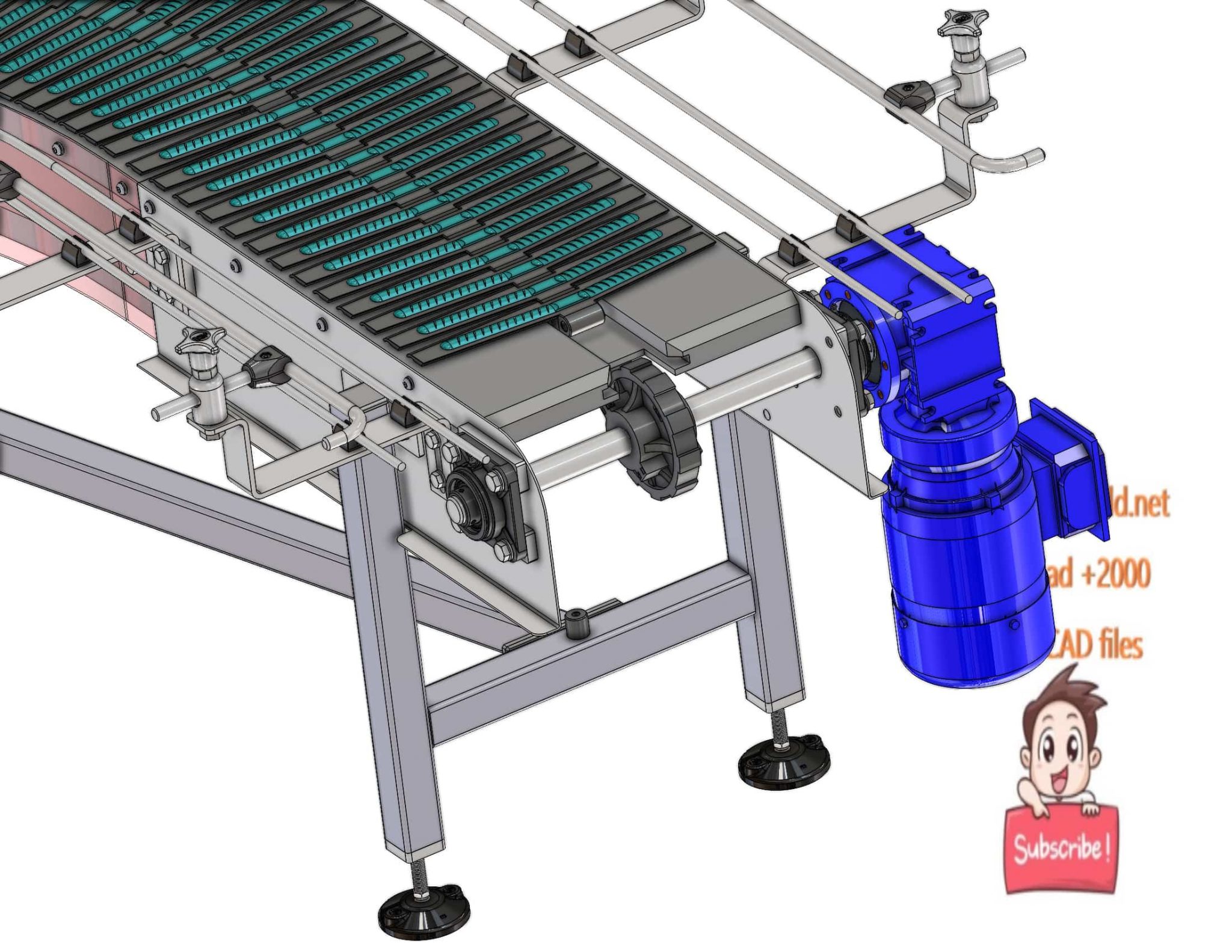 industrial 3D model Chain conveyor - MACHINE - WORLD