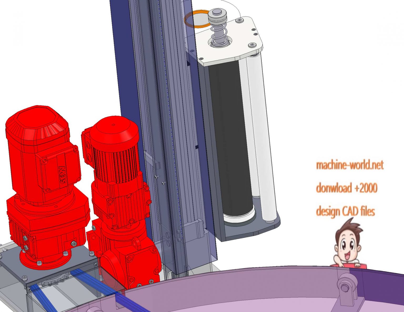 industrial 3D model Pallet wrapping machine - MACHINE - WORLD