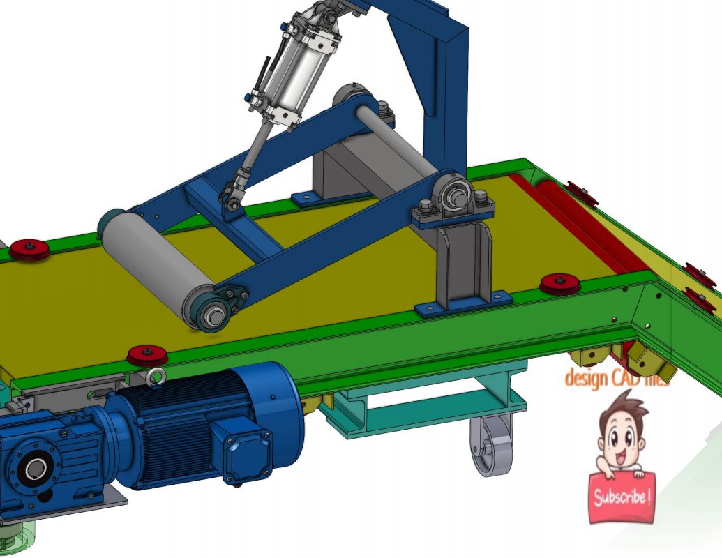 industrial 3D model Pressure roller rotating conveyor - MACHINE - WORLD