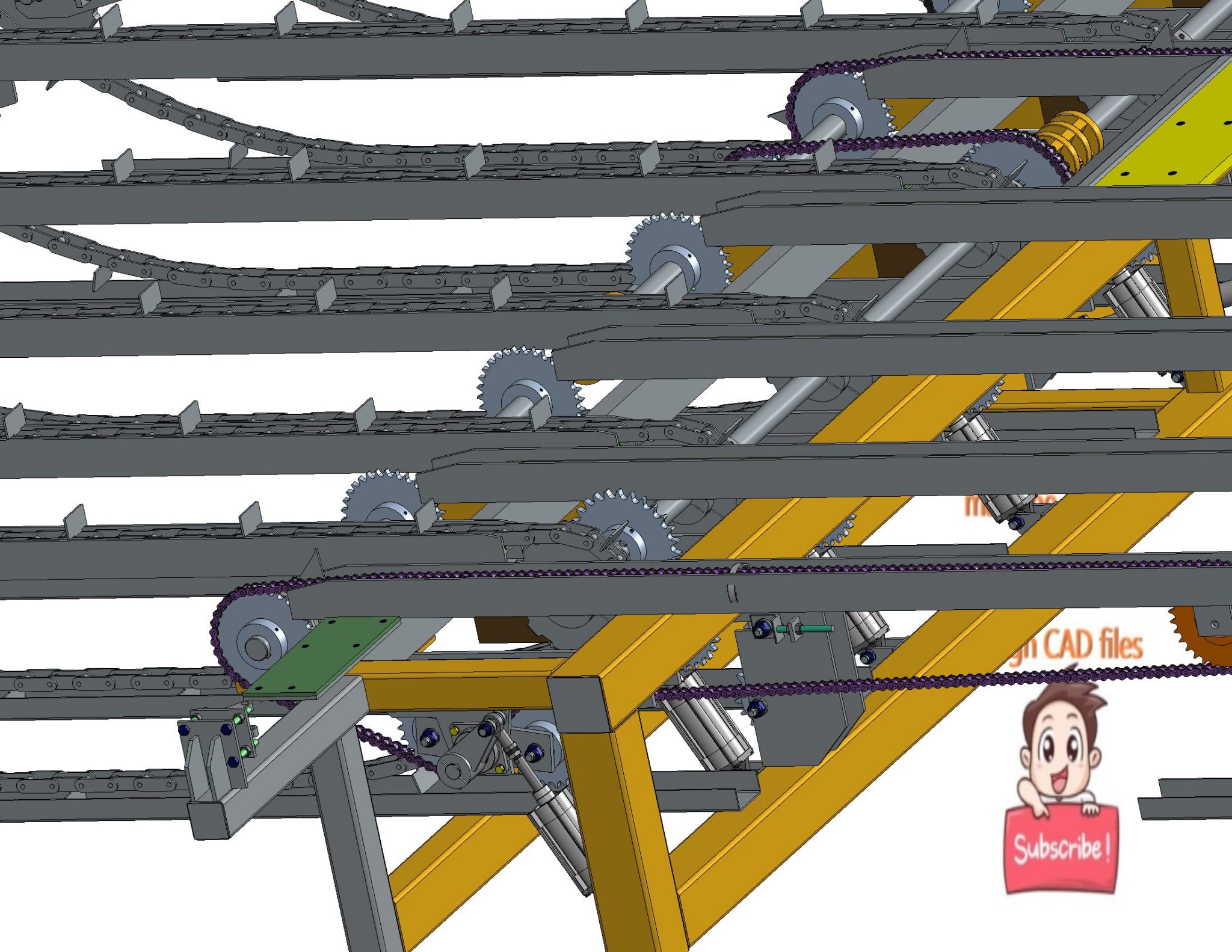 industrial 3D model Wood Industry Conveyors - MACHINE - WORLD