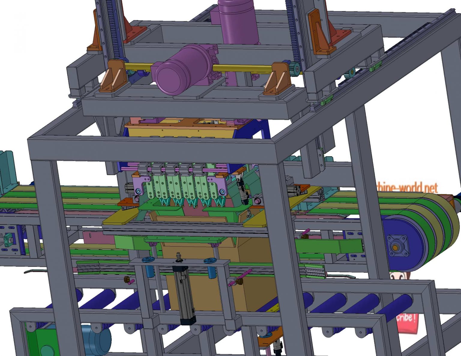 industrial 3D model box packing machine - MACHINE - WORLD