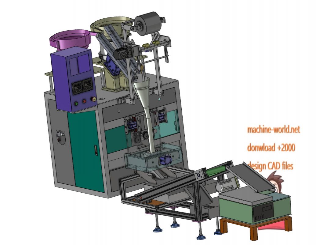 industrial 3D model screw packing machine - MACHINE - WORLD