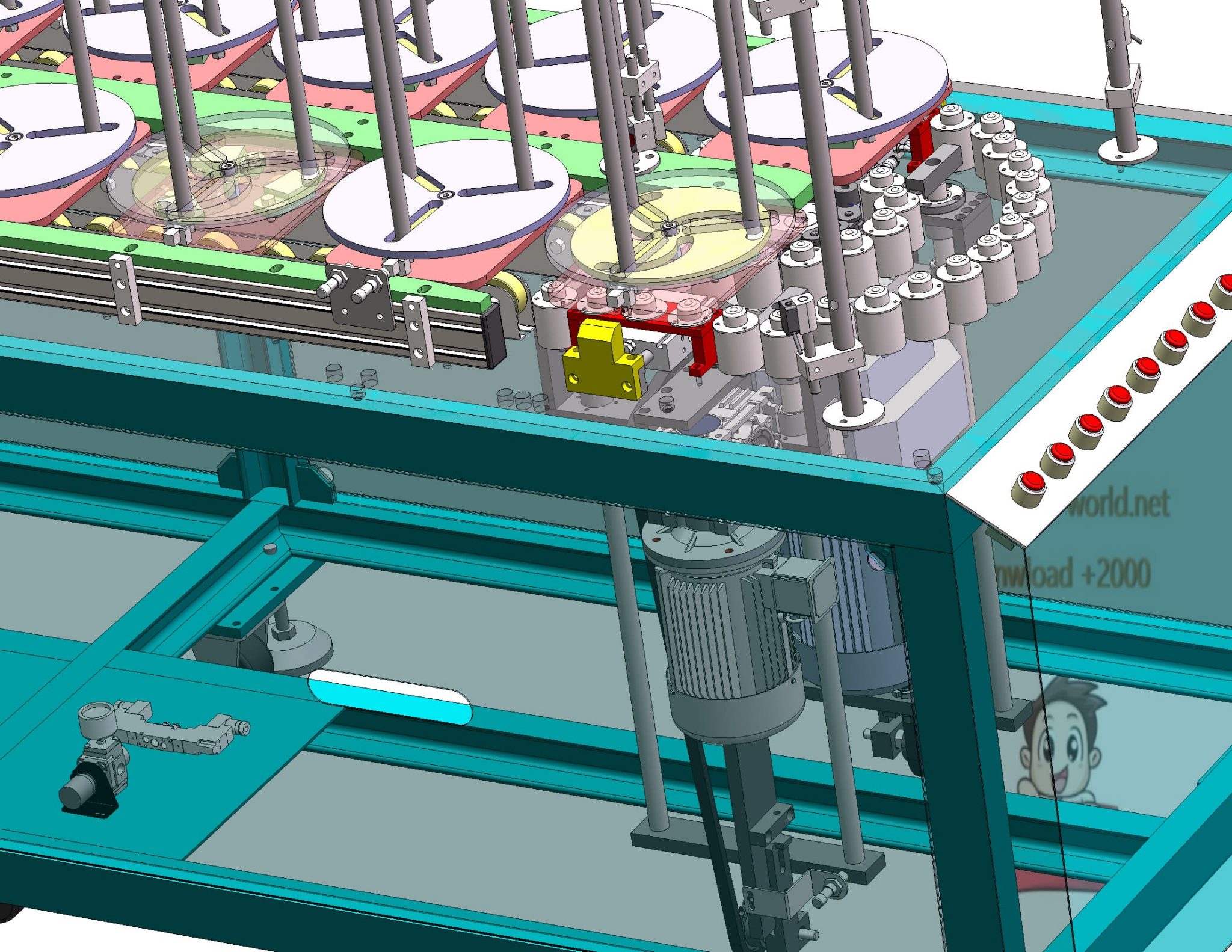 industrial 3D model 16 station rotary barrel - MACHINE - WORLD