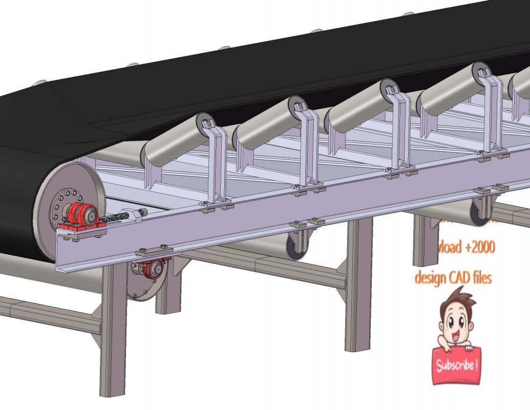 Industrial 3d Model Belt Conveyor Machine World