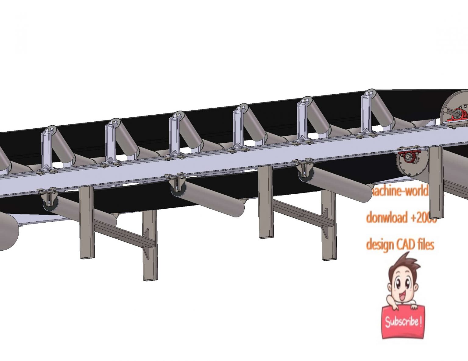 industrial 3D model Belt conveyor - MACHINE - WORLD