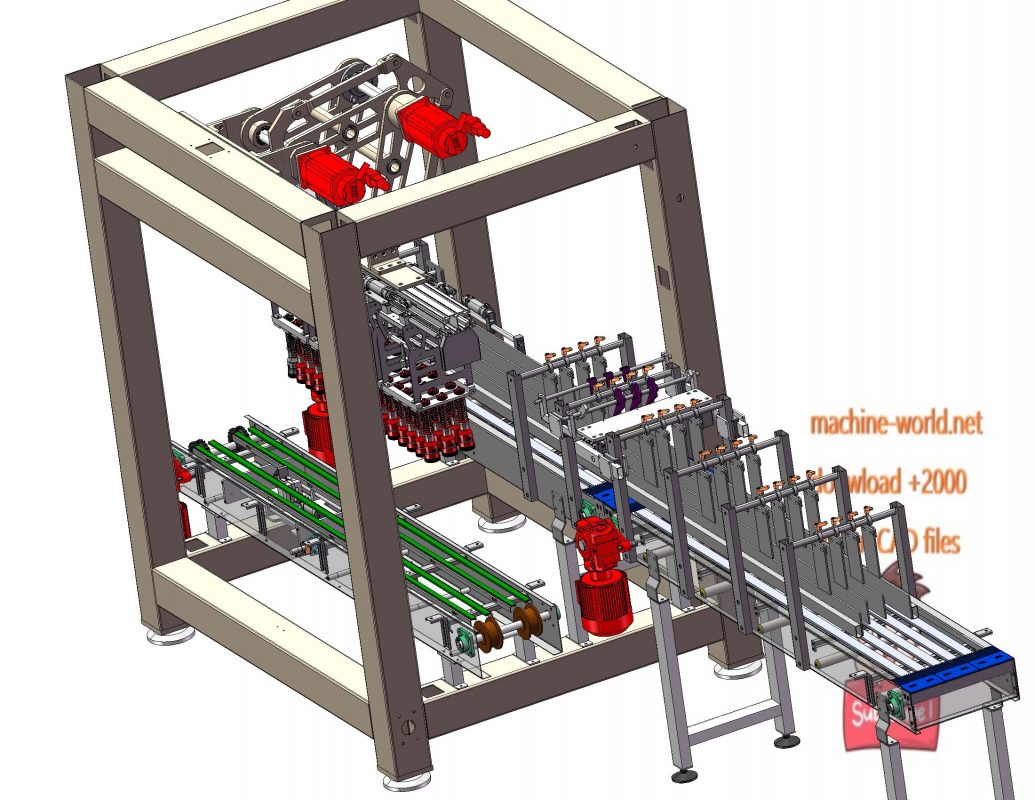 industrial 3D model Bottle sorting conveyor - MACHINE - WORLD