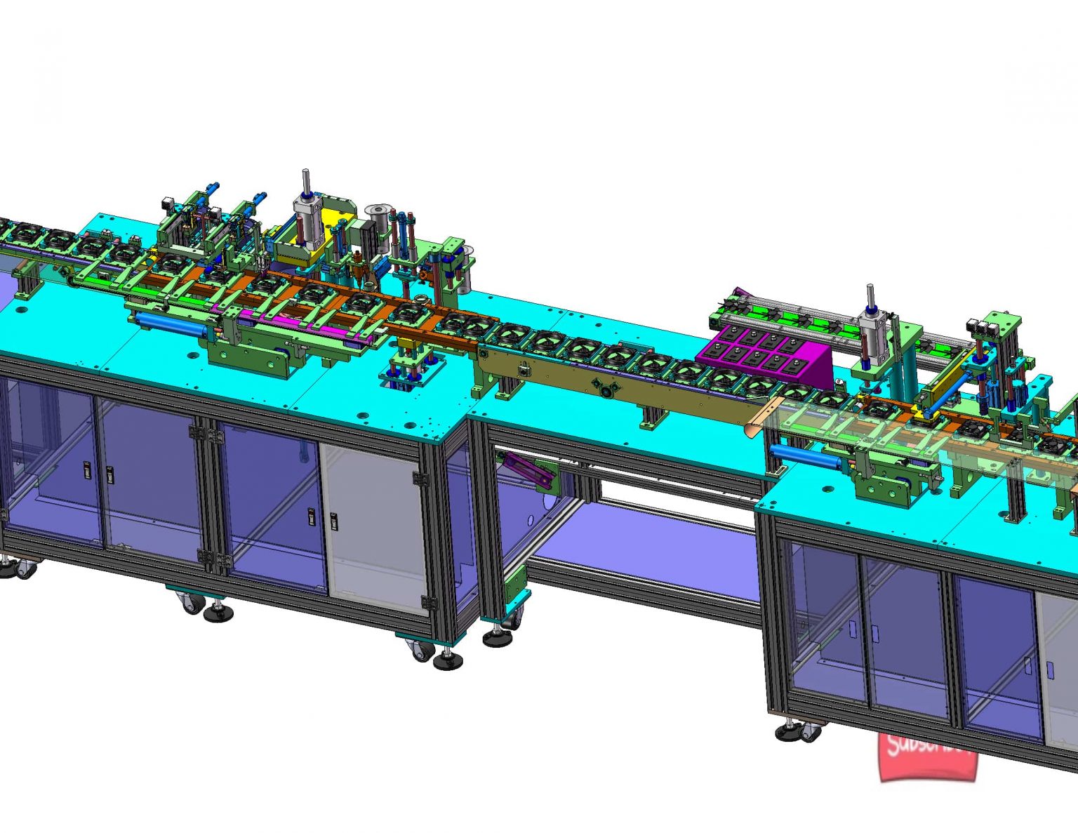 industrial 3D model Fan assembly machine - MACHINE - WORLD