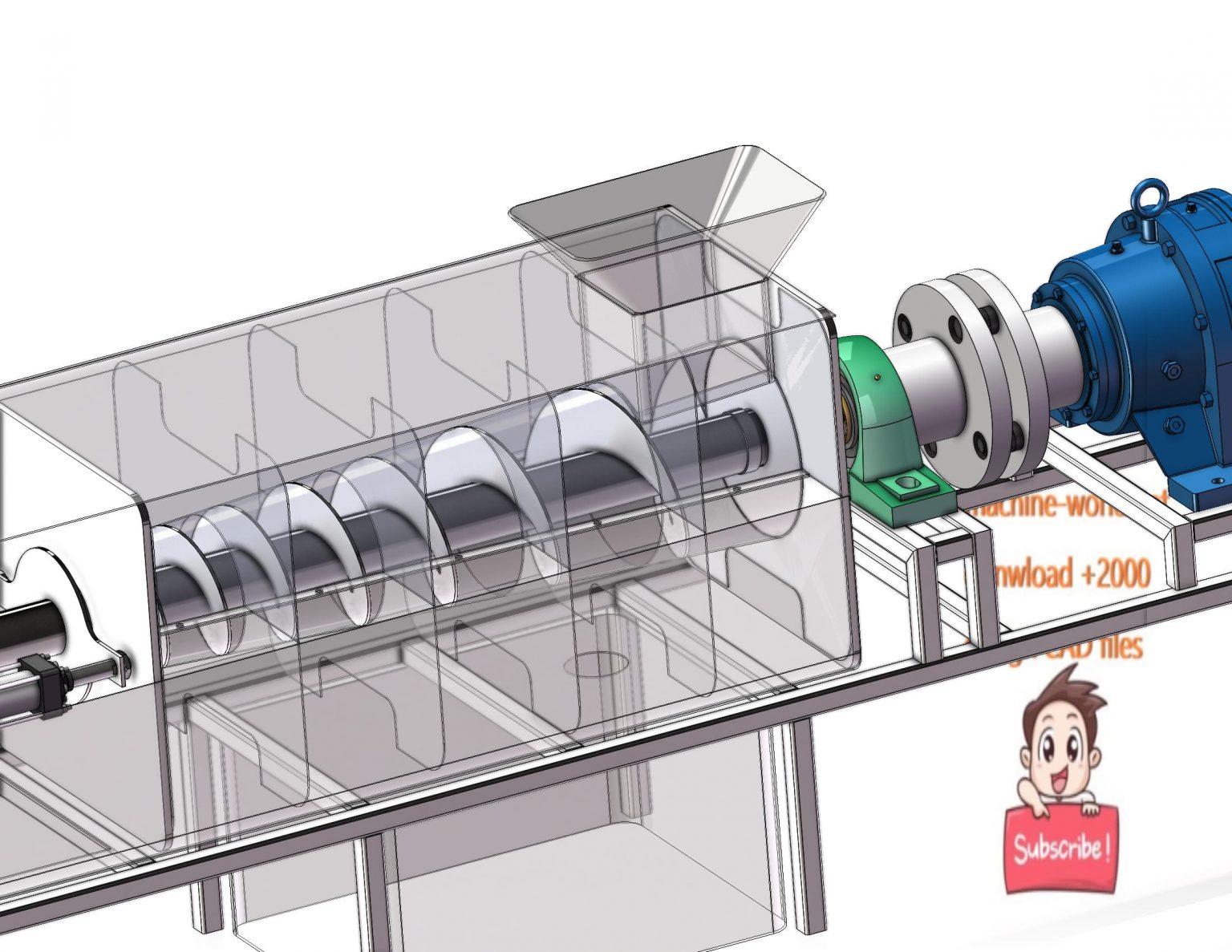 industrial 3D model Screw dewatering machine - MACHINE - WORLD