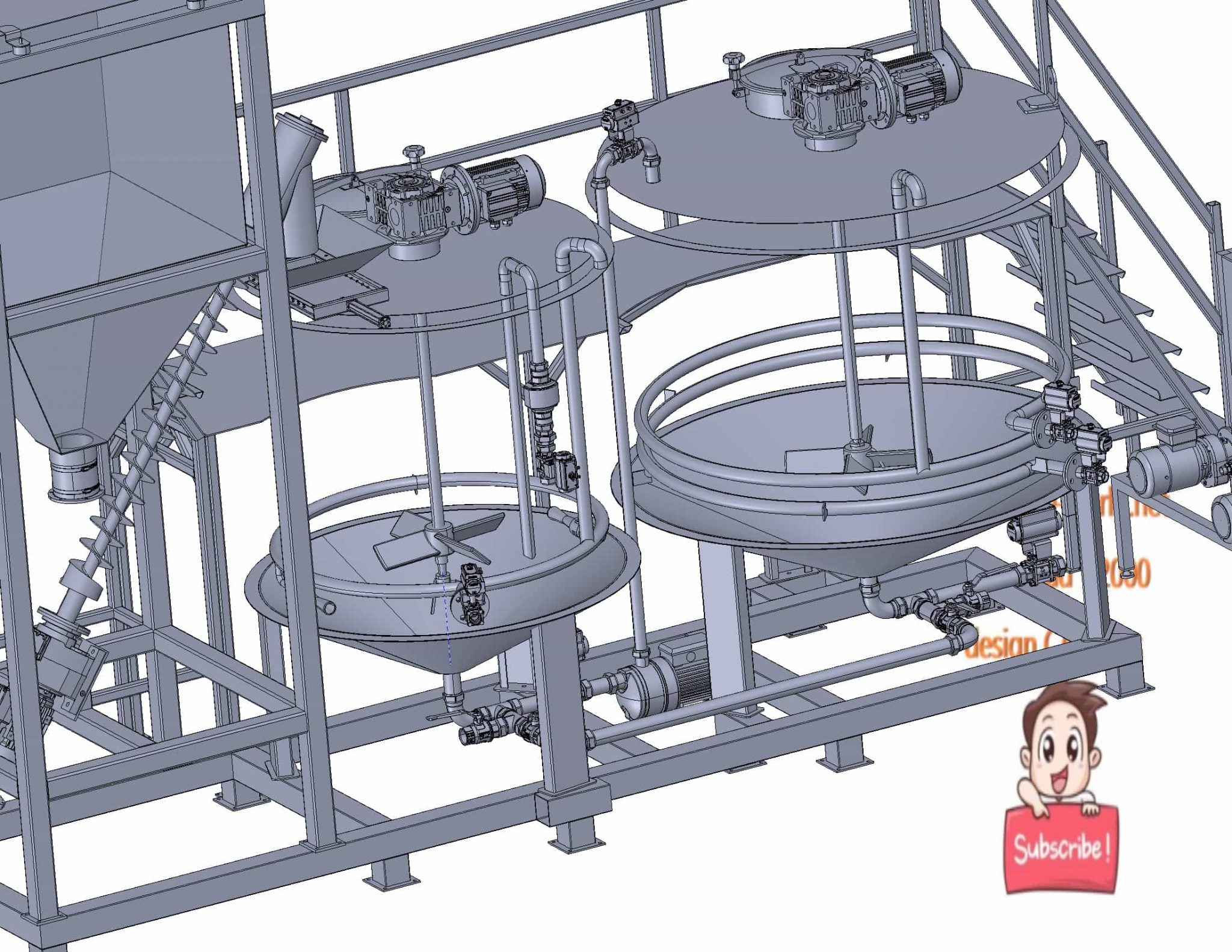 industrial 3D model Starch cooking equipment - MACHINE - WORLD