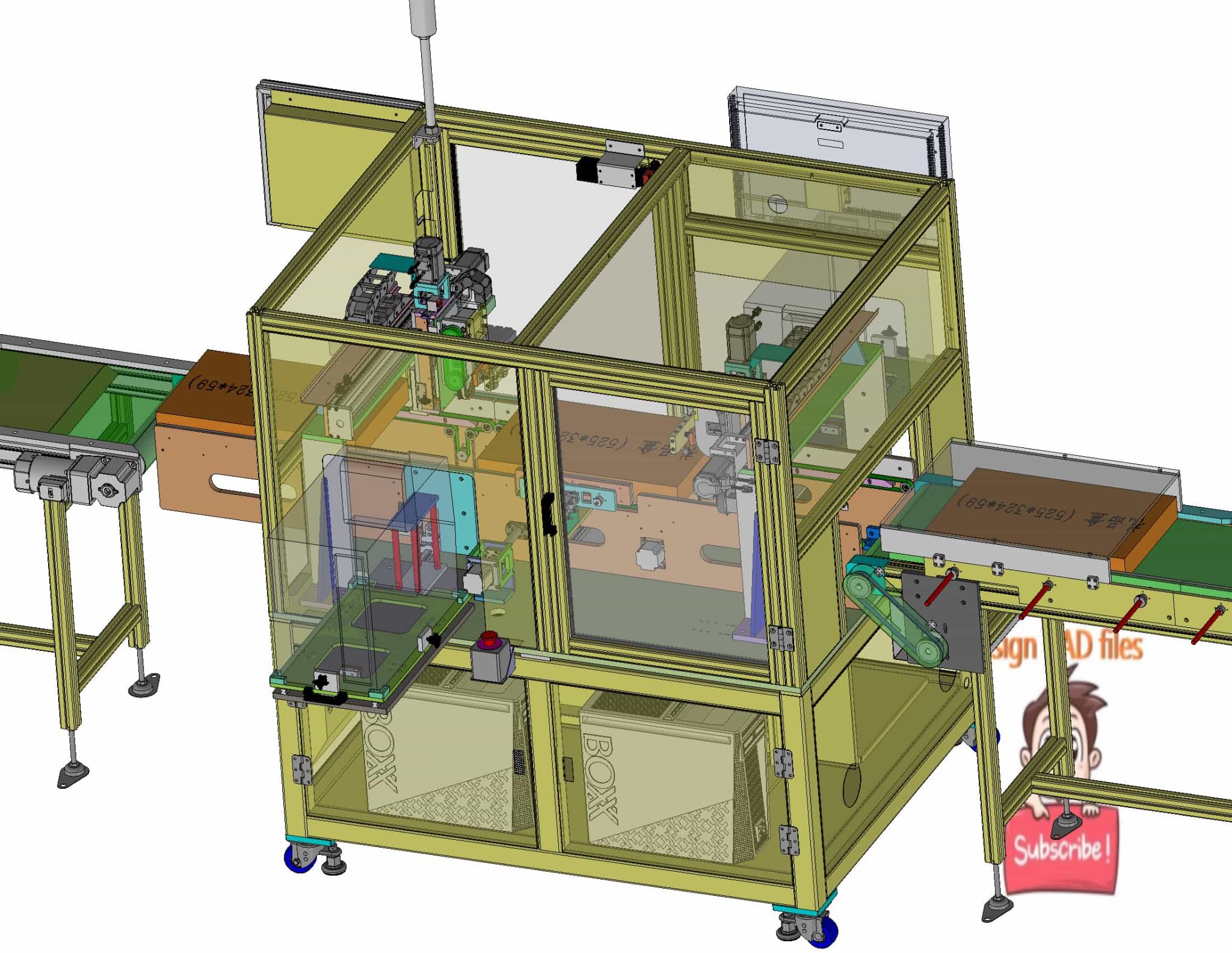industrial 3D model box labeling machine - MACHINE - WORLD