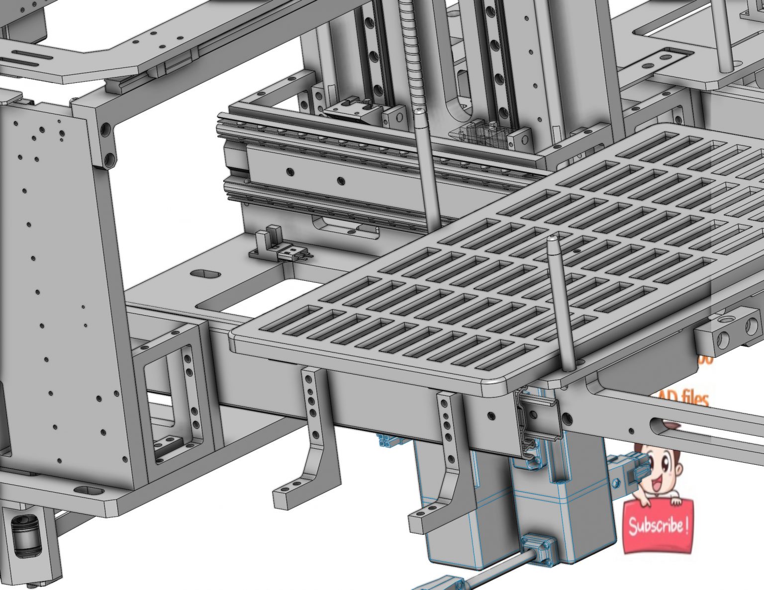 industrial 3D model pull type tray loading mechanism - MACHINE - WORLD