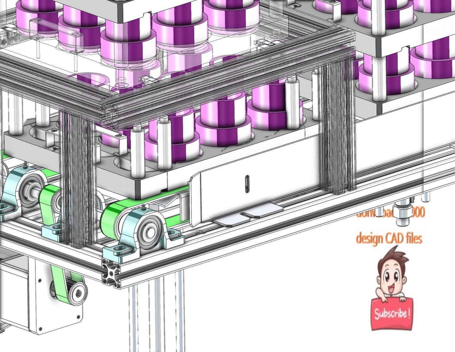 industrial 3D model side belt horizontal conveyor - MACHINE - WORLD