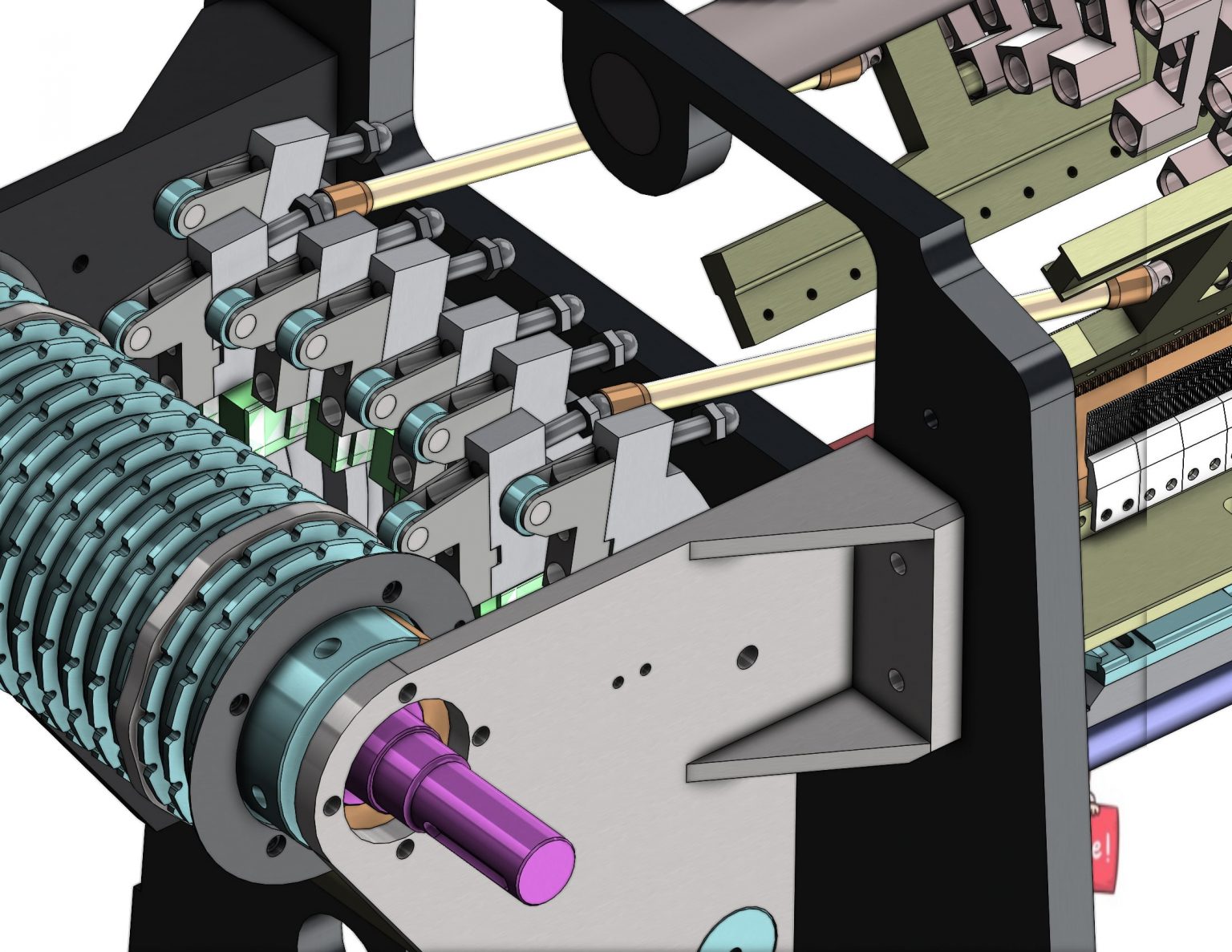 industrial 3D model warp knitting mechanism - MACHINE - WORLD