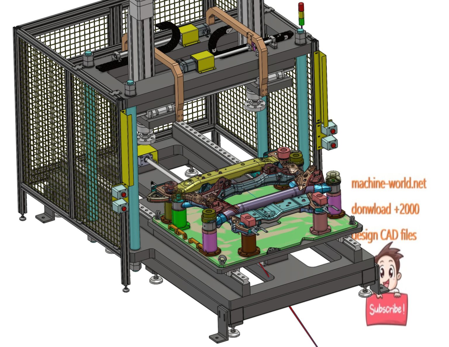 industrial 3D model 10T servo electric cylinder press - MACHINE - WORLD