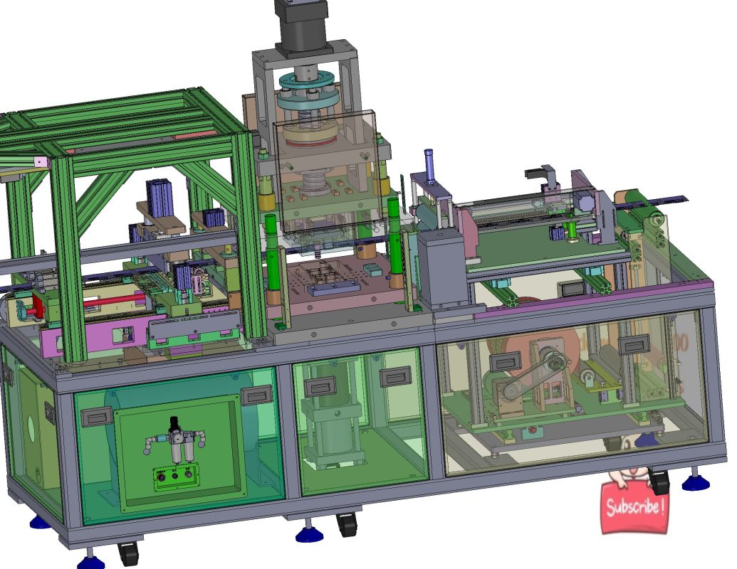 industrial 3D model Aluminum plastic film punching machine - MACHINE ...