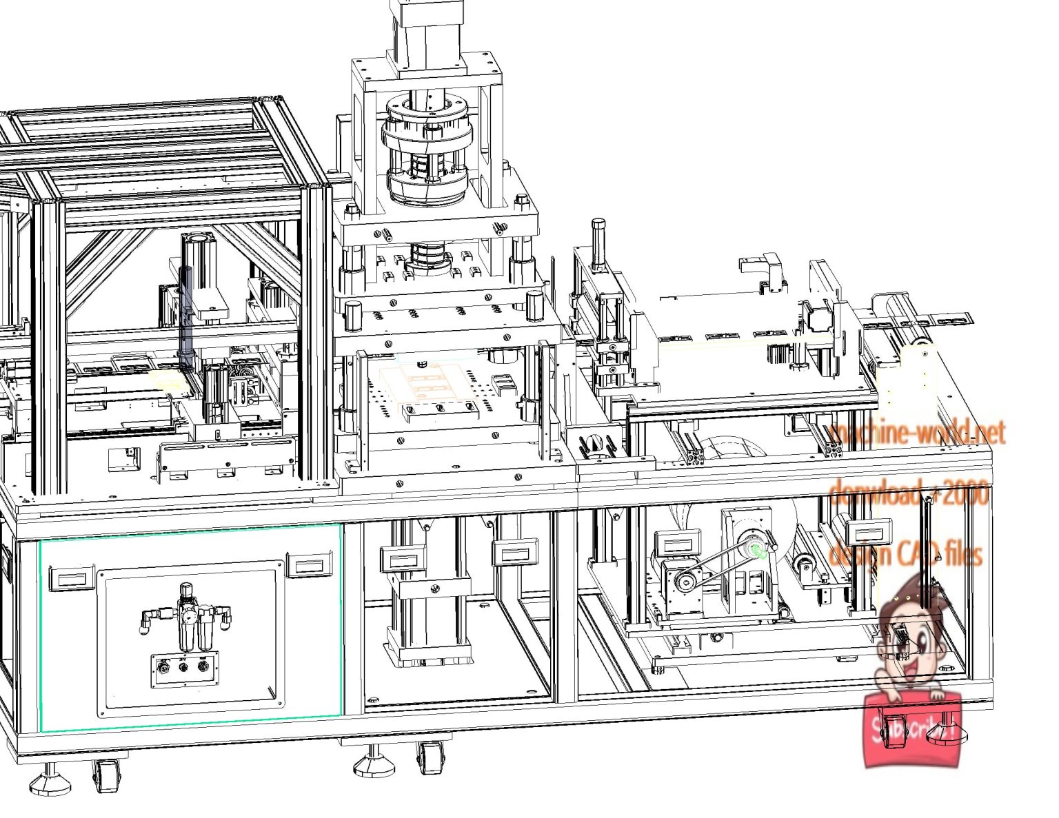 industrial 3D model Aluminum plastic film punching machine - MACHINE ...