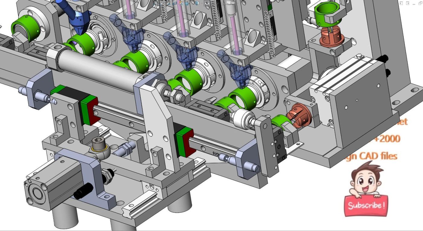 industrial 3D model Articulating screw locking mechanism - MACHINE - WORLD