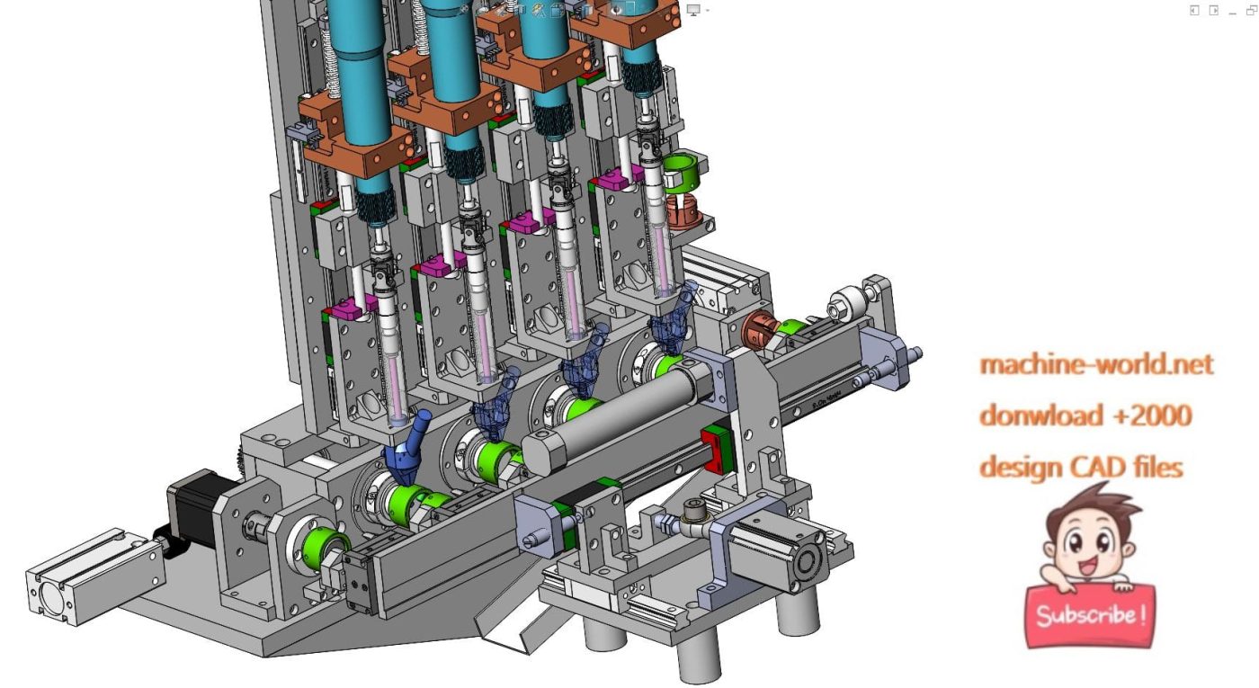 industrial 3D model Articulating screw locking mechanism - MACHINE - WORLD