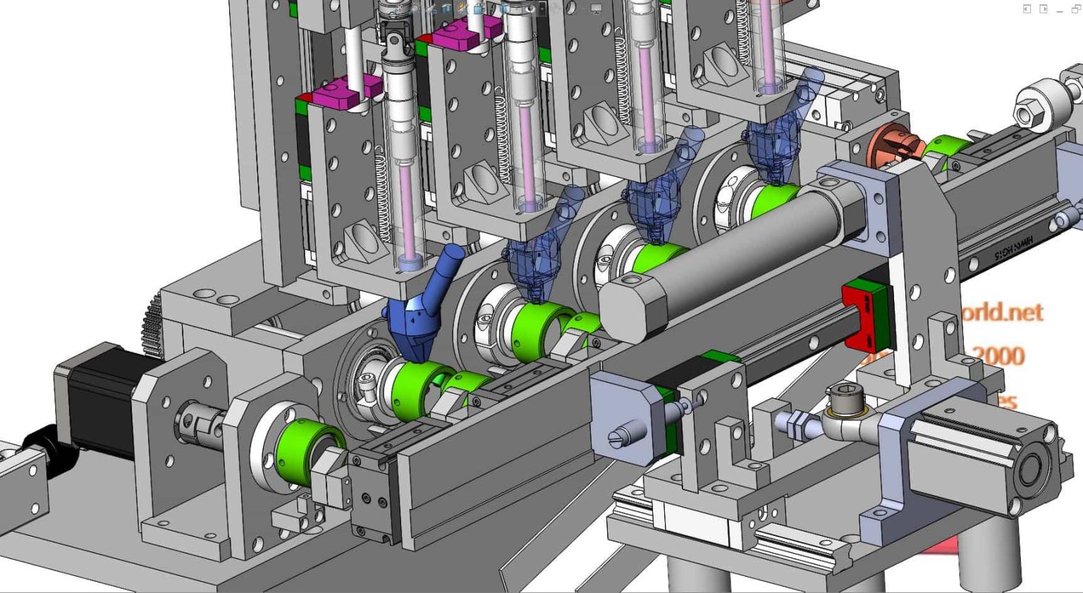 industrial 3D model Articulating screw locking mechanism - MACHINE - WORLD