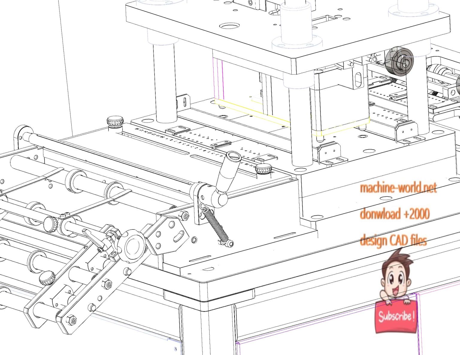 industrial 3D model Die cutting machine - MACHINE - WORLD