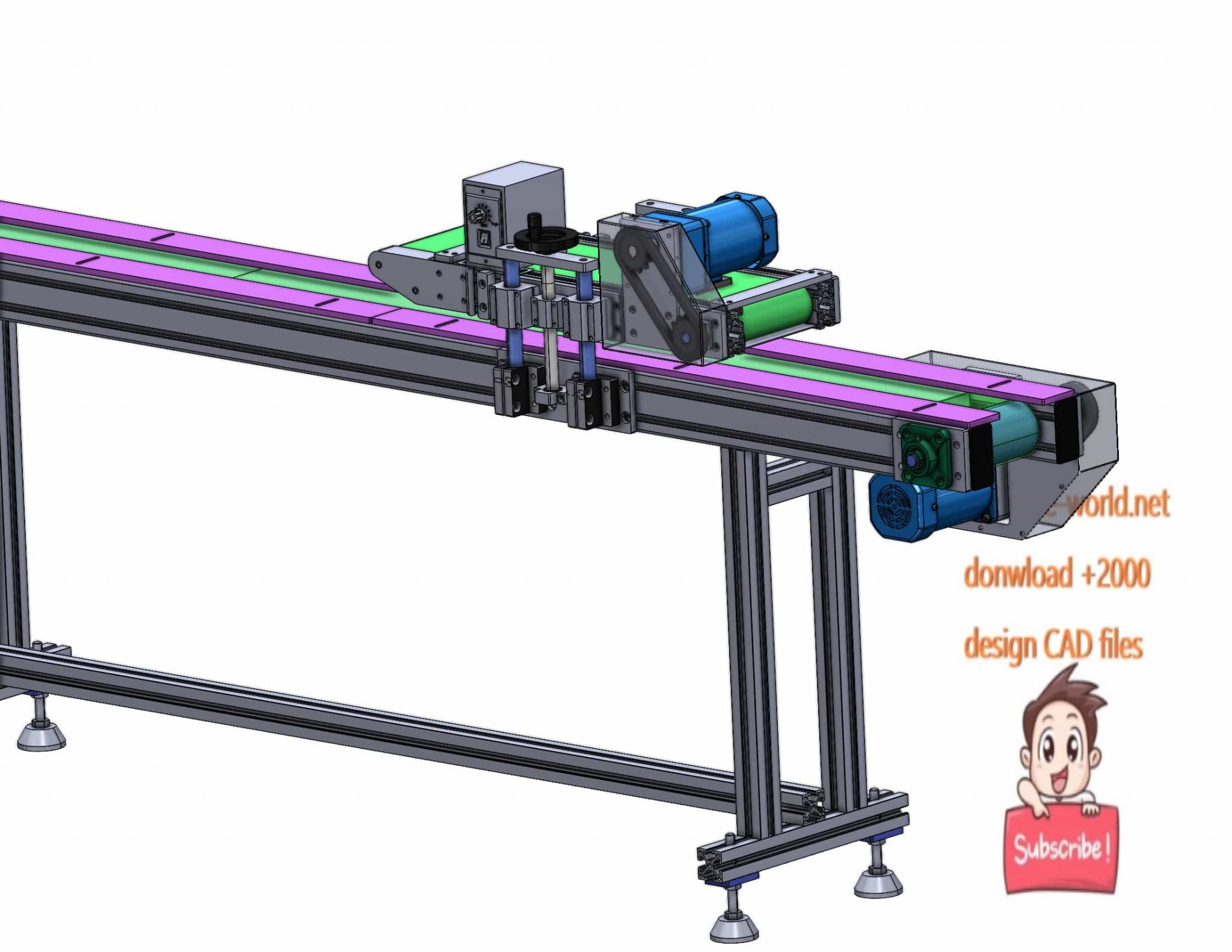 industrial 3D model Double layer adjustable assembly line - MACHINE - WORLD