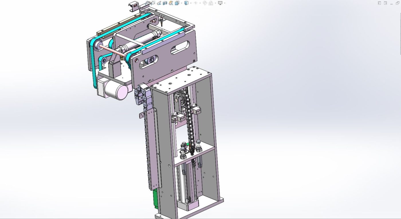industrial 3D model Lifting retracting conveyor mechanism - MACHINE - WORLD