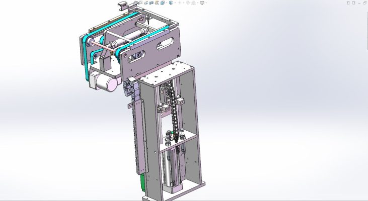 industrial 3D model Lifting retracting conveyor mechanism - MACHINE - WORLD