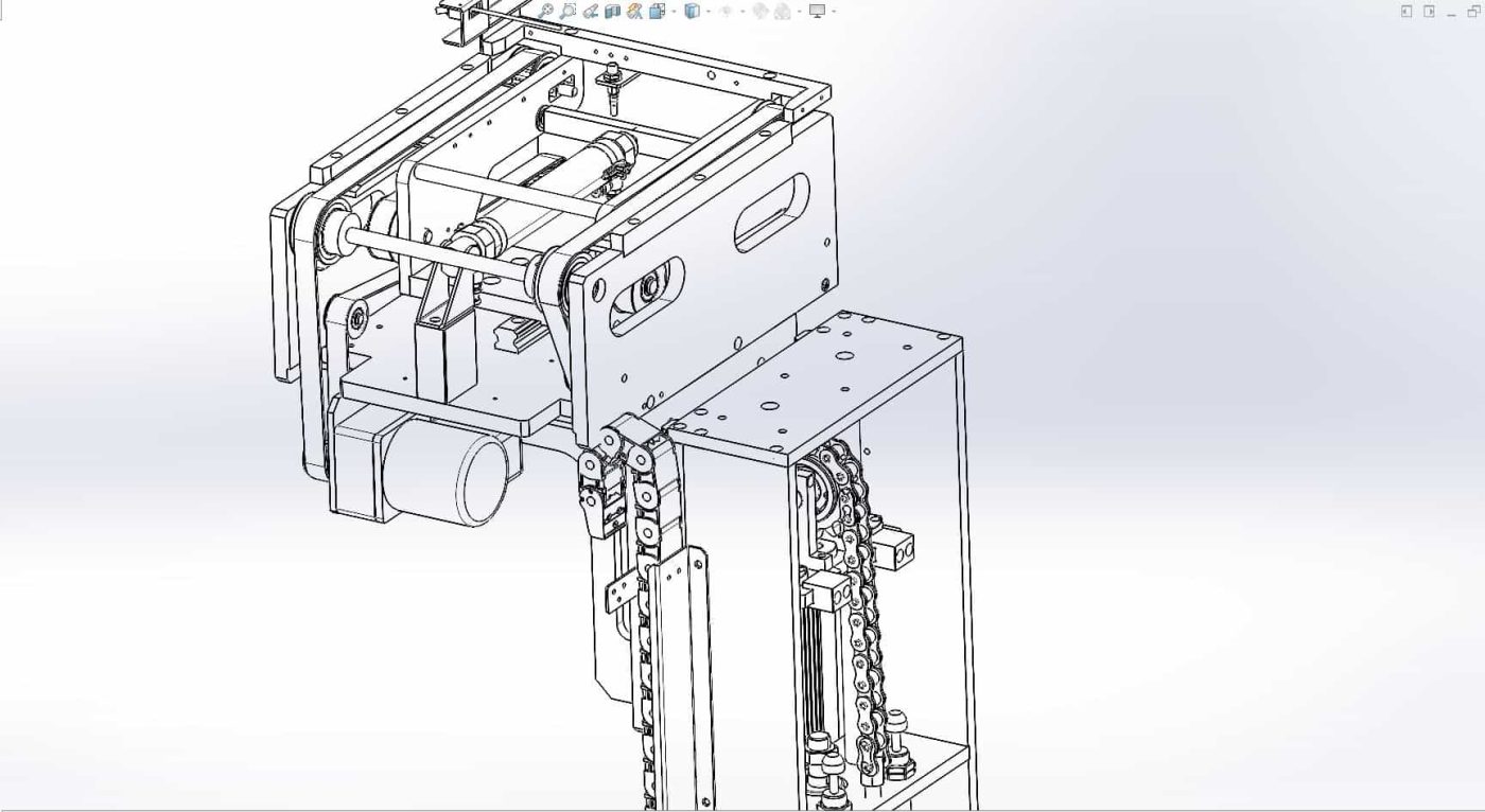 industrial 3D model Lifting retracting conveyor mechanism - MACHINE - WORLD