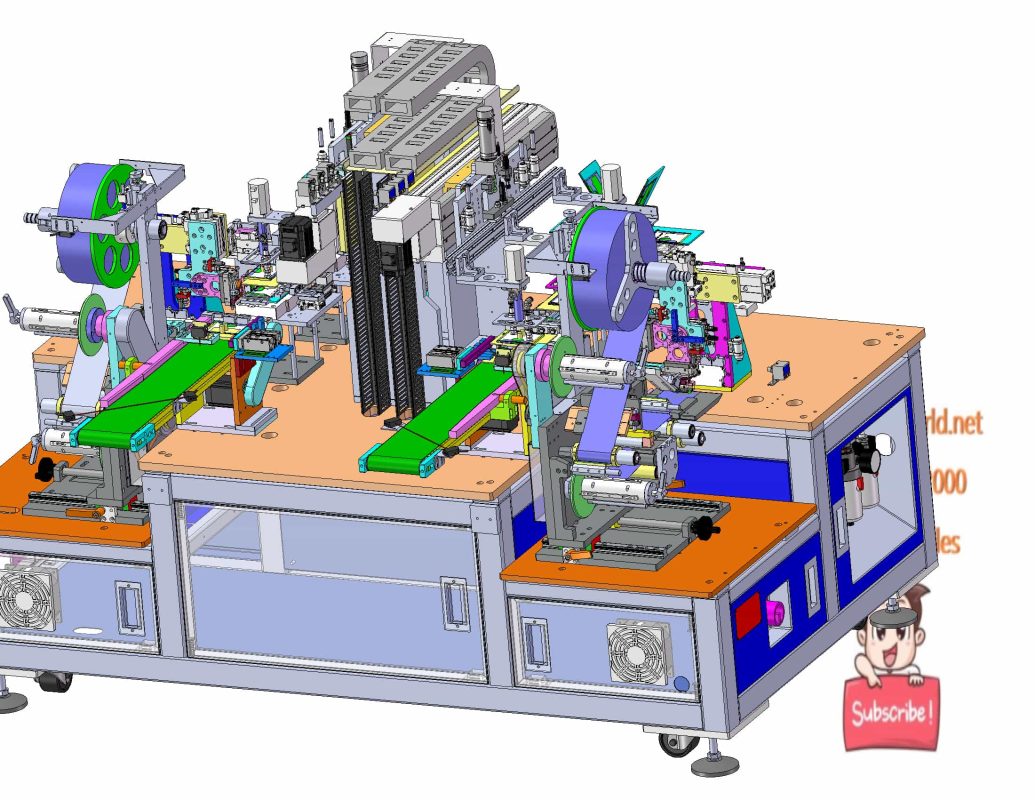 industrial 3D model Two station battery labeling machine - MACHINE - WORLD