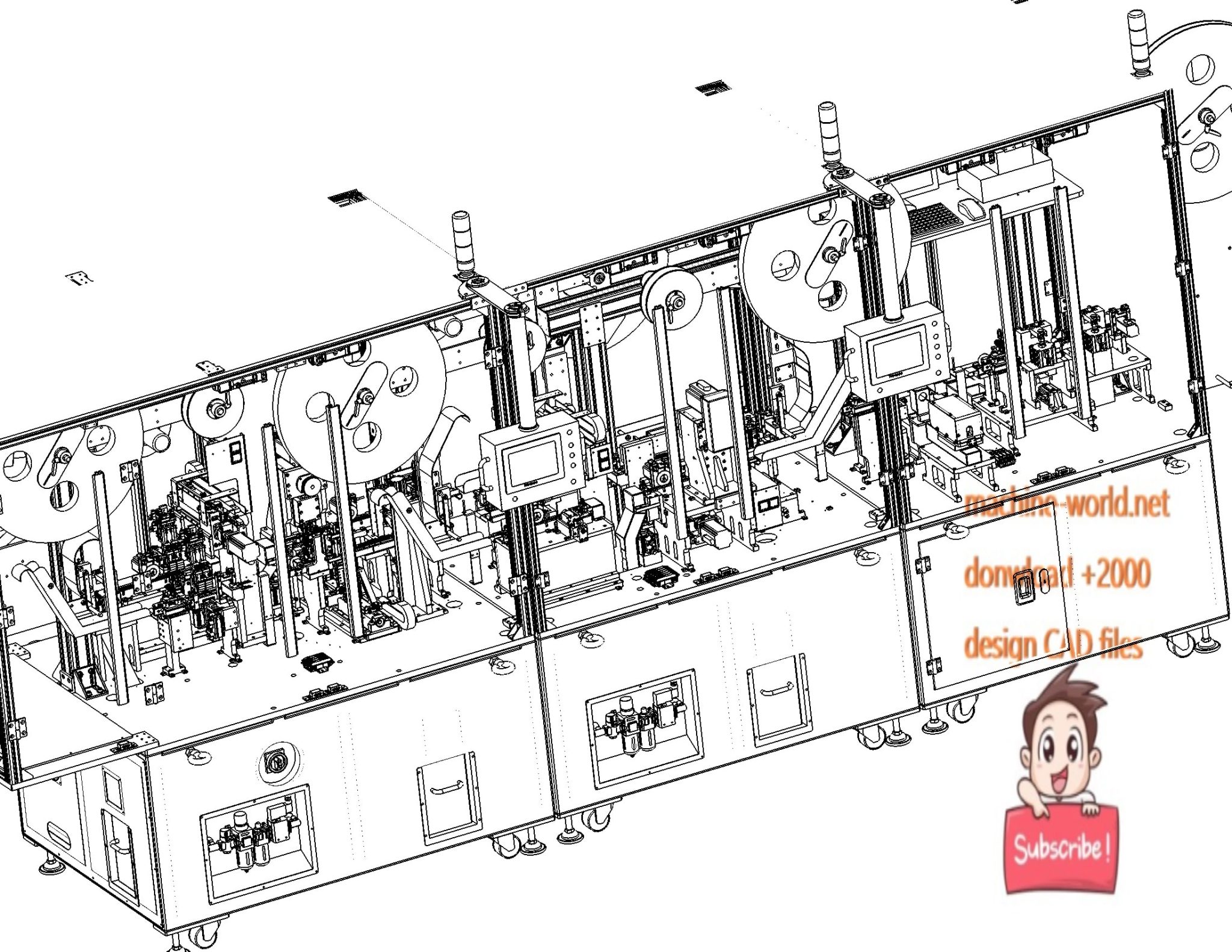 industrial 3D model USB assembly machine - MACHINE - WORLD
