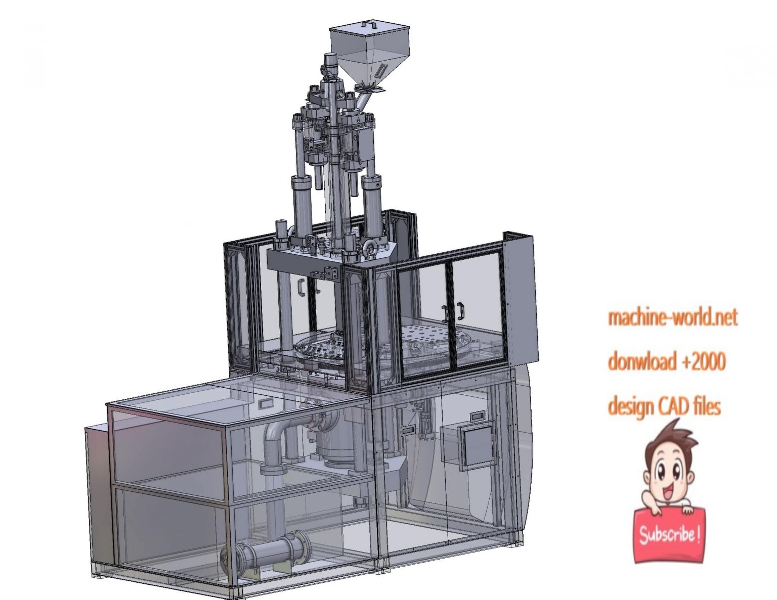 industrial 3D model Vertical injection molding machine - MACHINE - WORLD