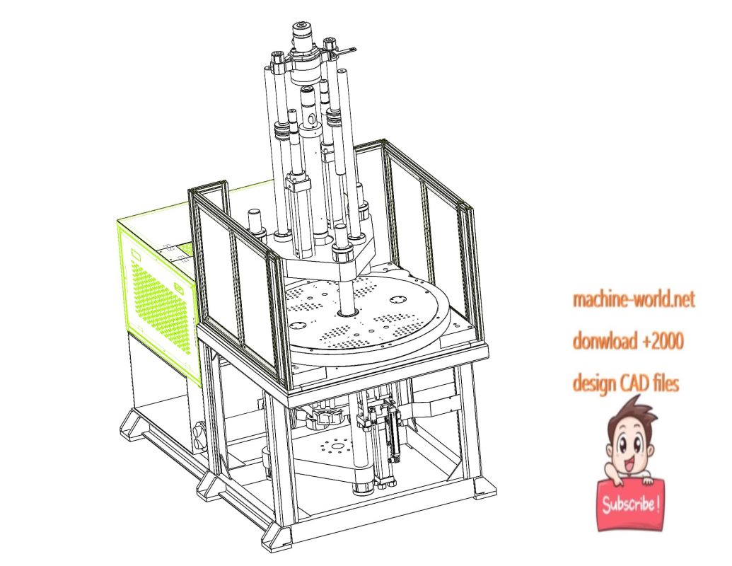 industrial 3D model Vertical rotary table injection molding machine - MACHINE - WORLD