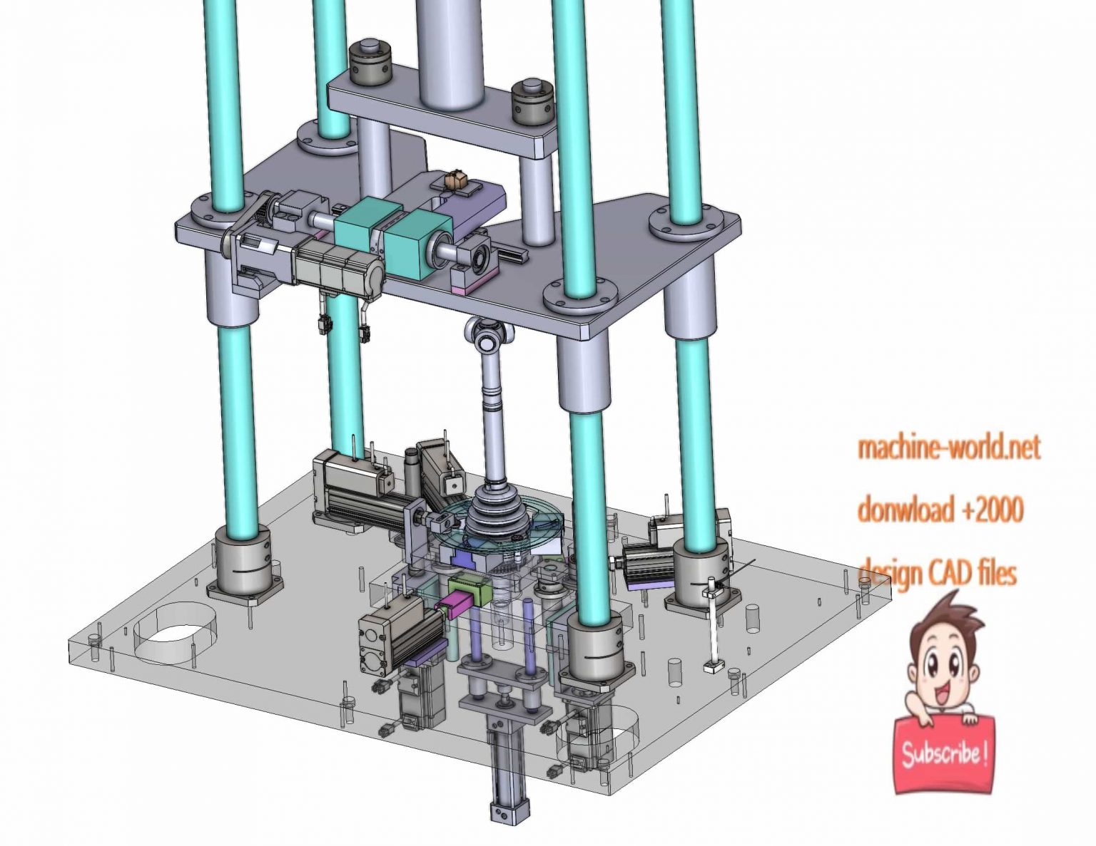 industrial 3D model assembling car steering joints equipment - MACHINE ...